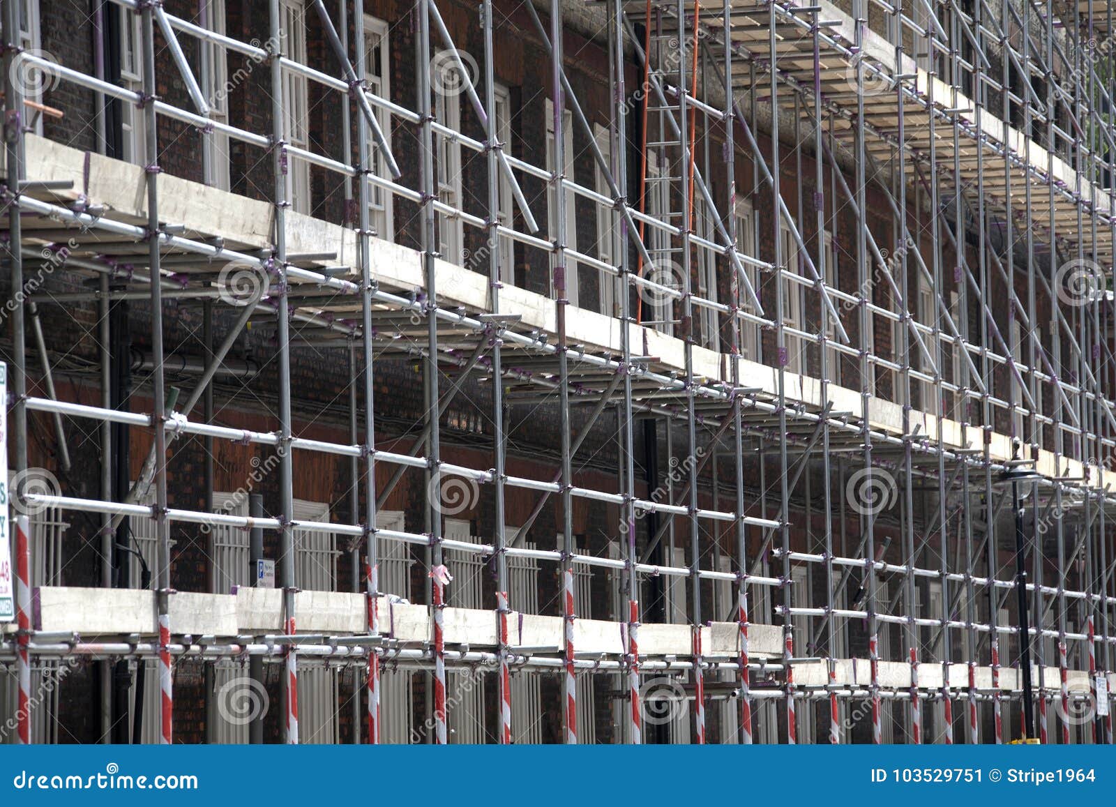 Scaffolding on a Building Undergoing Construction Work Stock Image ...