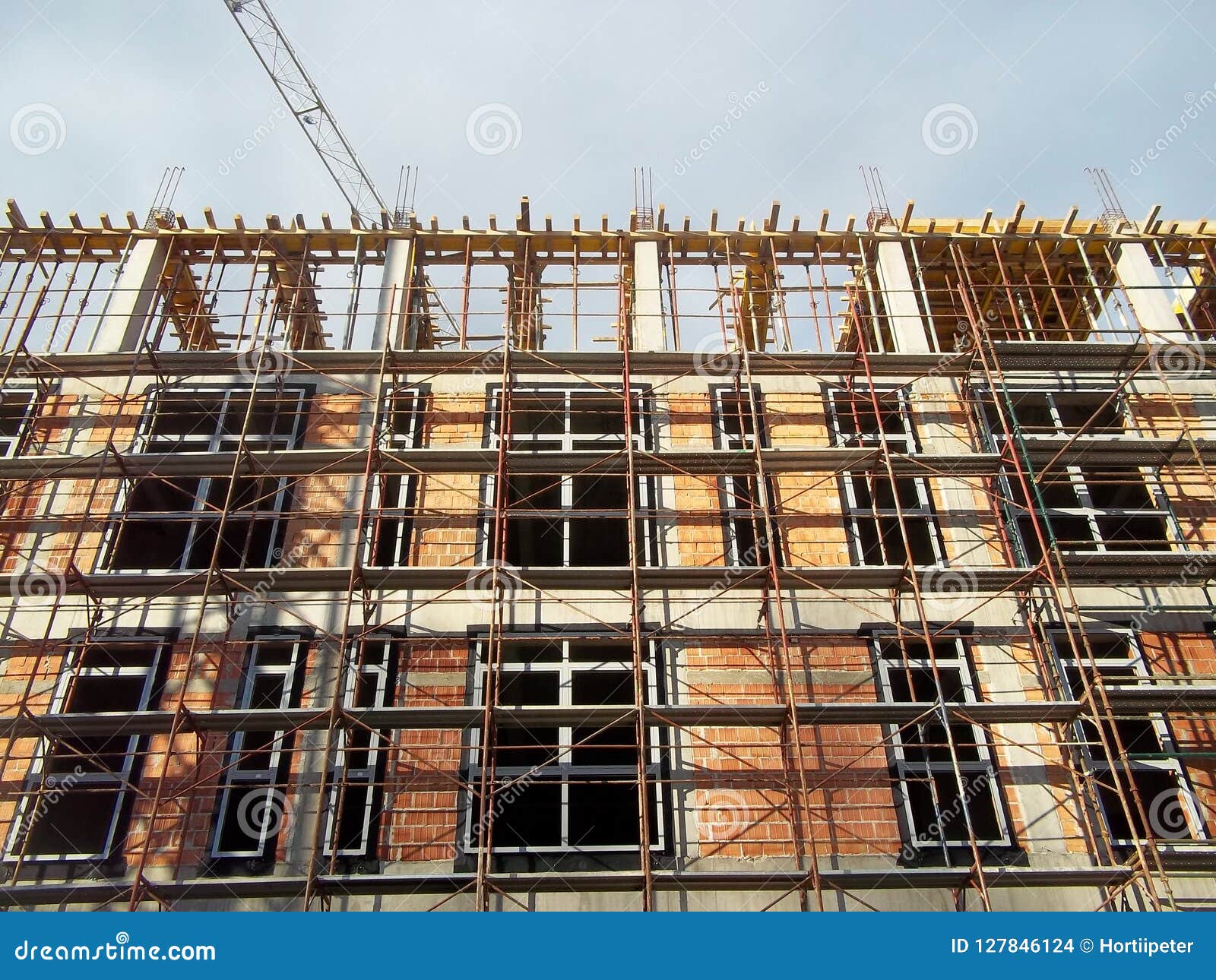 Scaffolding for buildings stock photo. Image of industrial - 127846124
