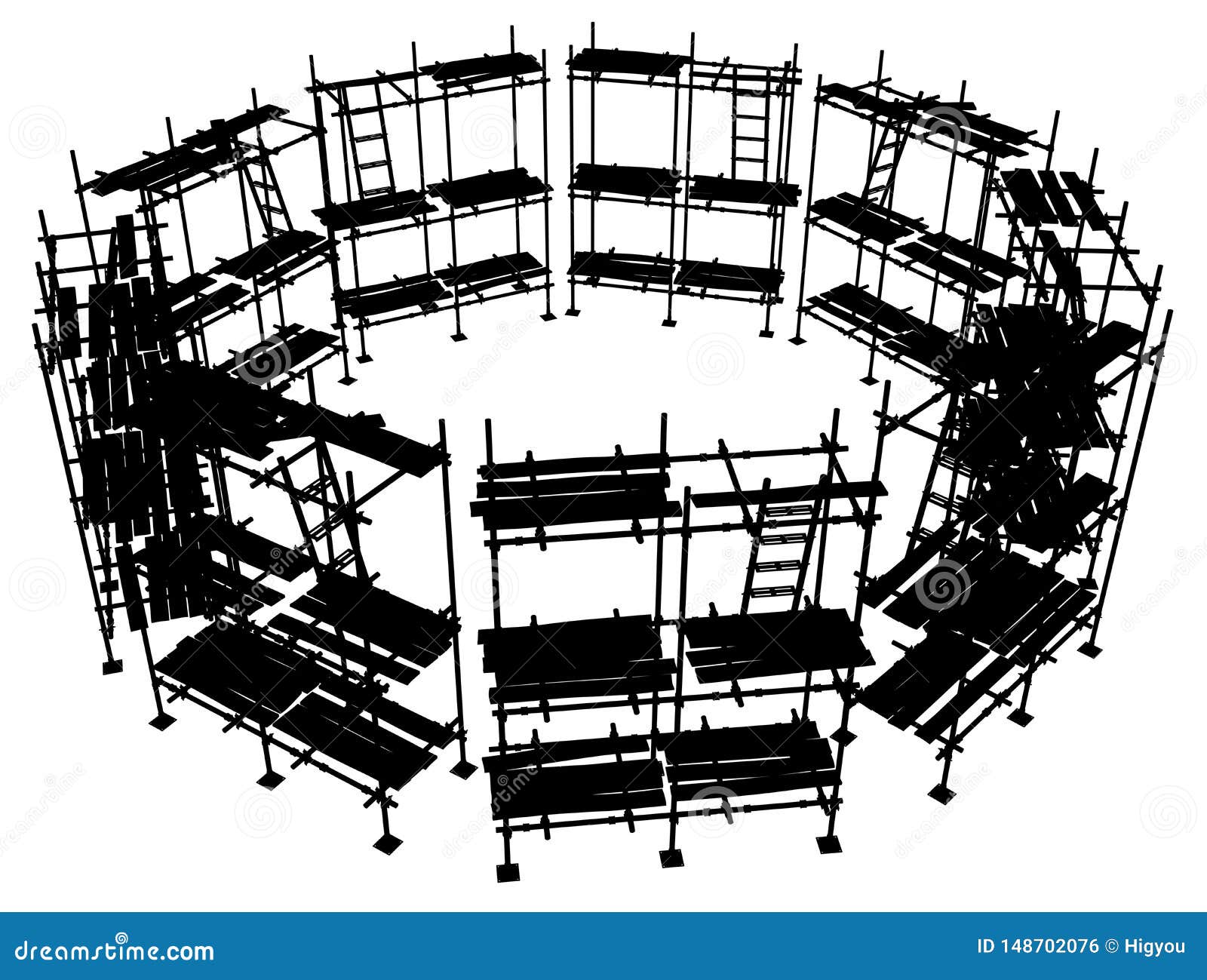 Scaffolding Circle Silhouette Stock Illustration - Illustration of ...