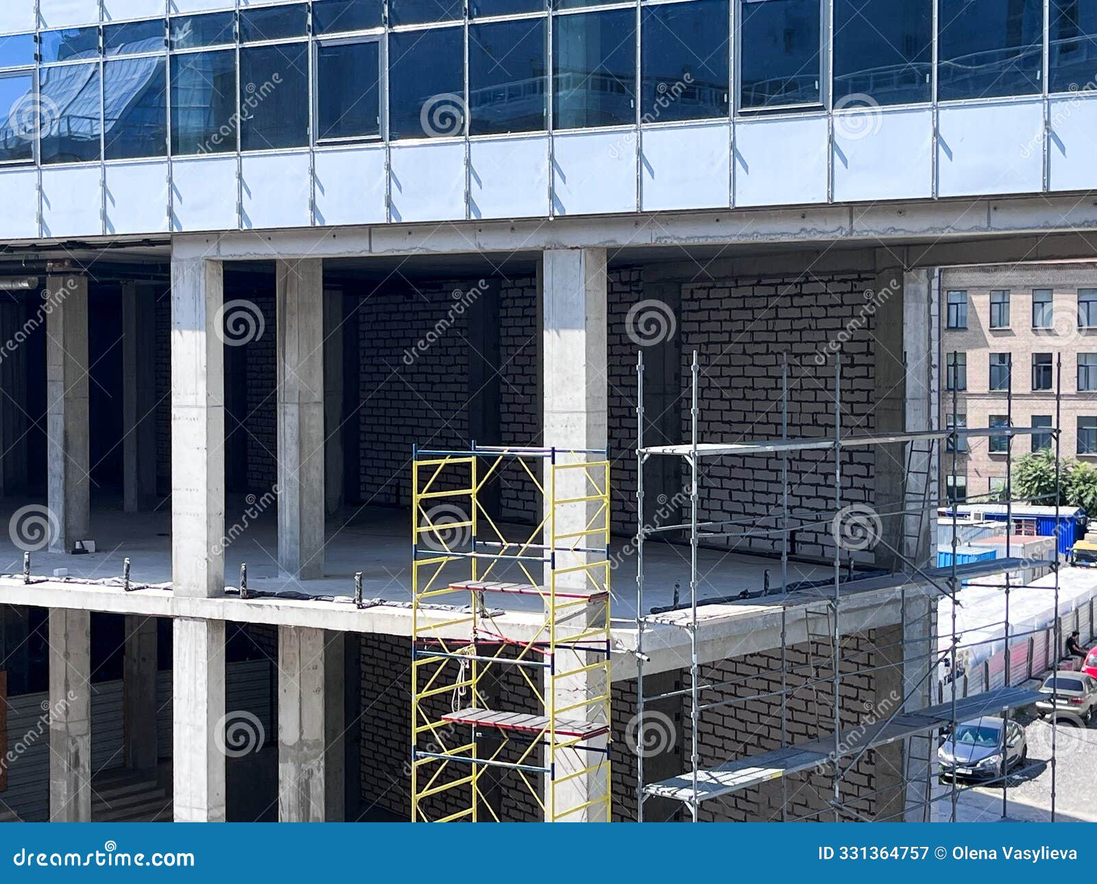 Scaffolding for Safe Access To Construction Work Stock Image - Image of ...