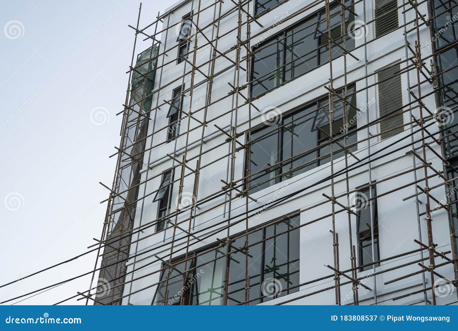 Scaffolding for Constructing or Painting Buildings Stock Image - Image ...
