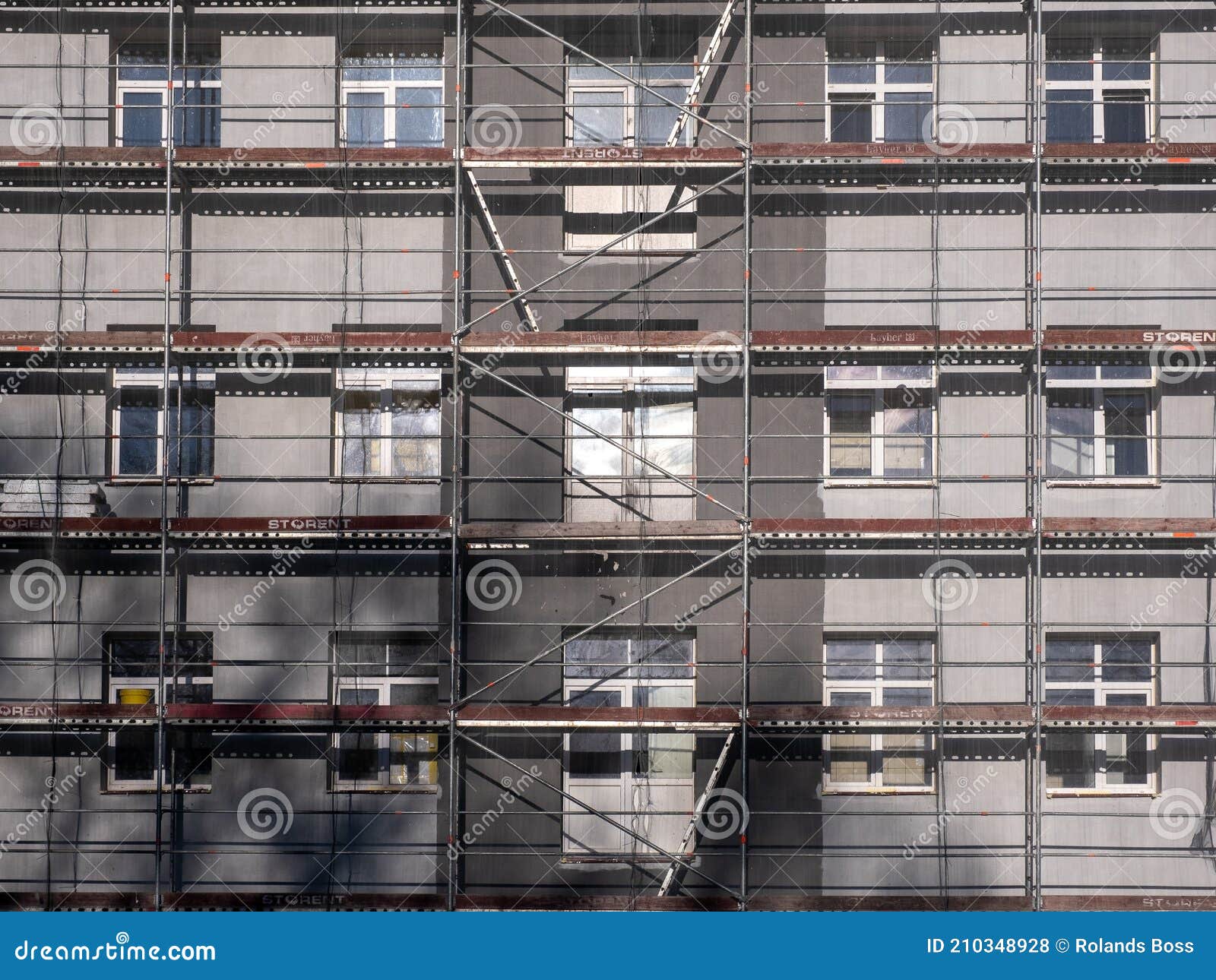 Scaffolding for Construction are Placed Around Stock Photo - Image of ...