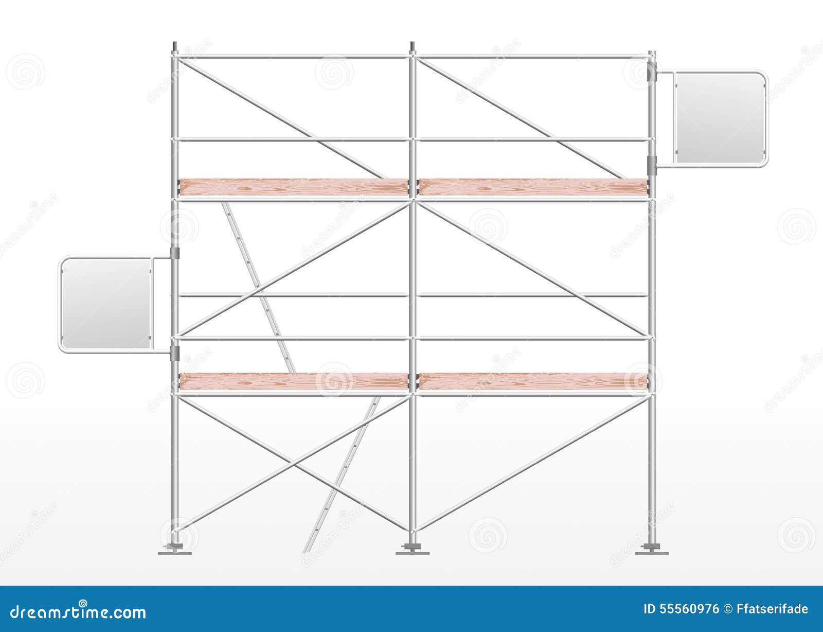 Scaffolding Signs Icon Set Of Black And White Types. Isolated Vector ...