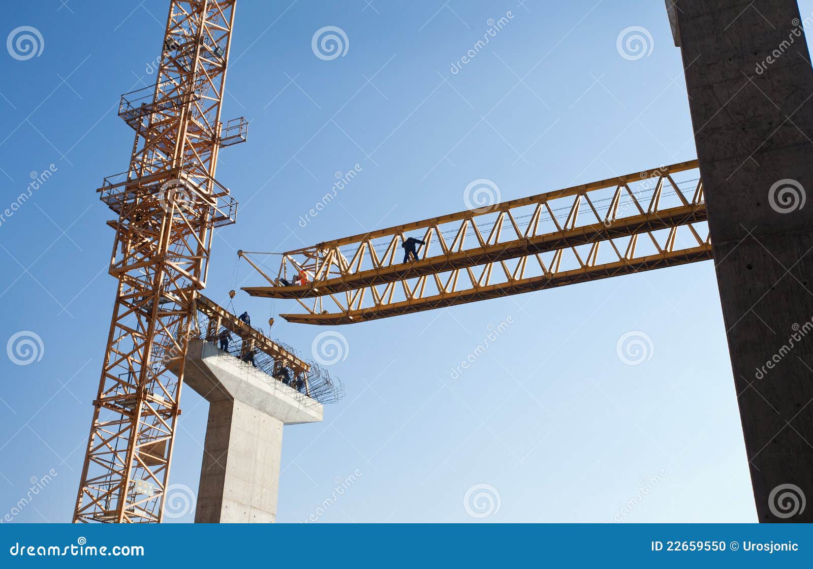 The Scaffolding In A Construction Site With Crane, The Realization ...