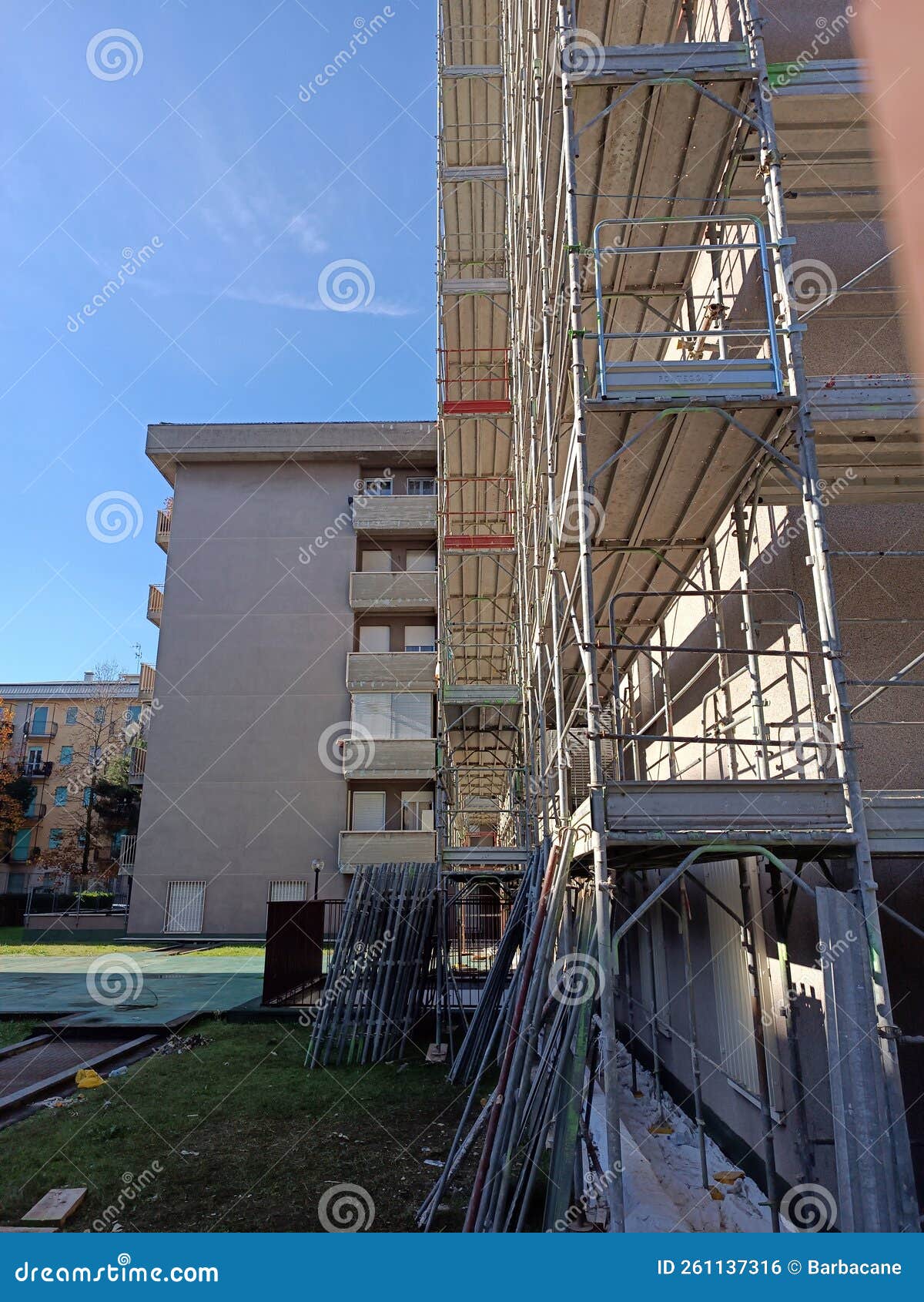 Scaffolding on Construction Site Under Construction Stock Photo - Image ...