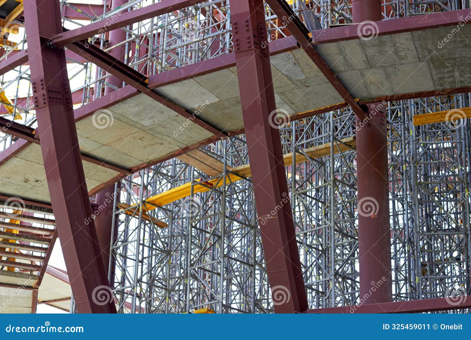 Scaffolding on the Construction Site of an Engineering Structure. Stock ...