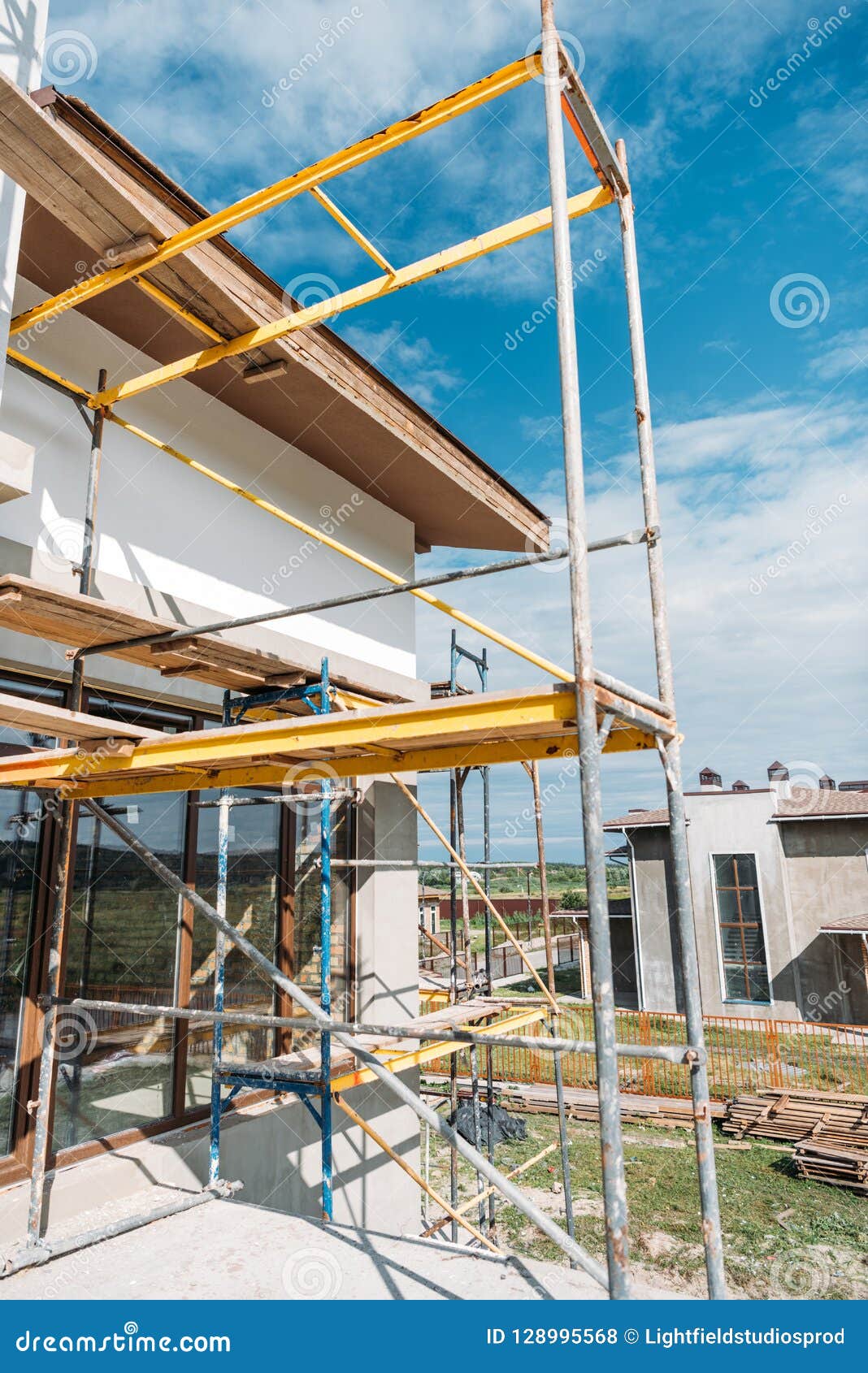 Scaffolding of Construction Site of Stock Photo - Image of scaffolding ...