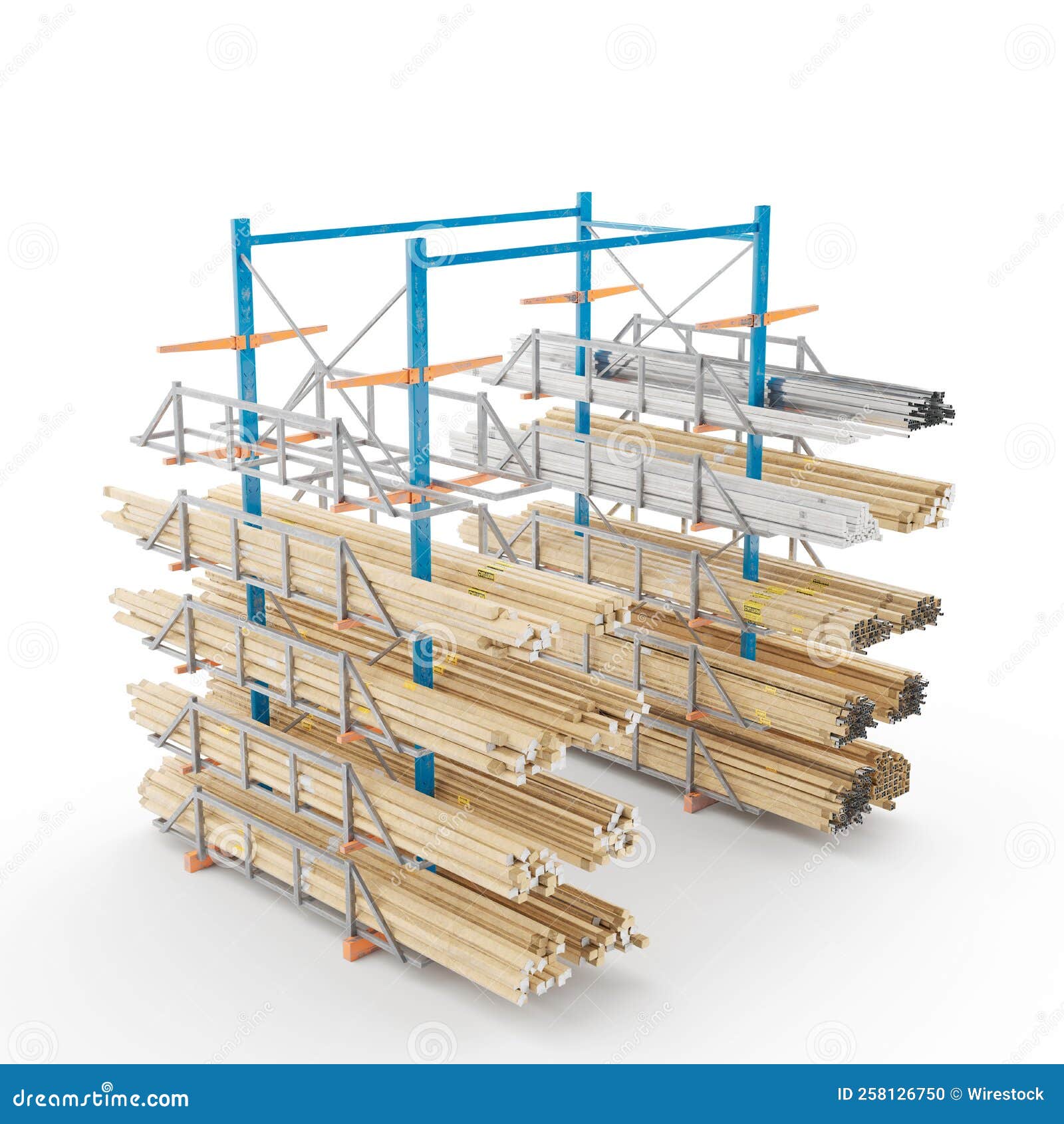Scaffolding Construction Square Structure 3D Illustration on the White ...
