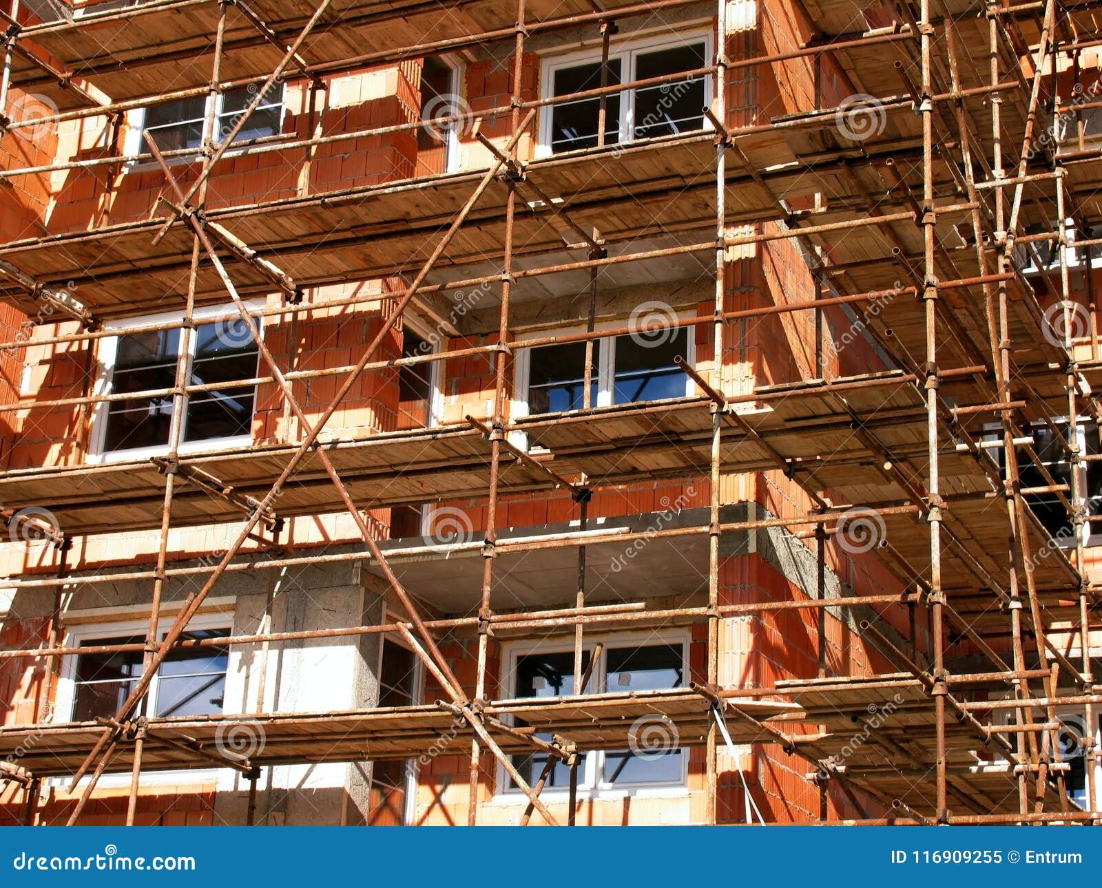 Scaffolding On Tall Brick Building Royalty-Free Stock Photo ... Scaffolding On Tall Brick Building Royalty-Free Stock Photo ...