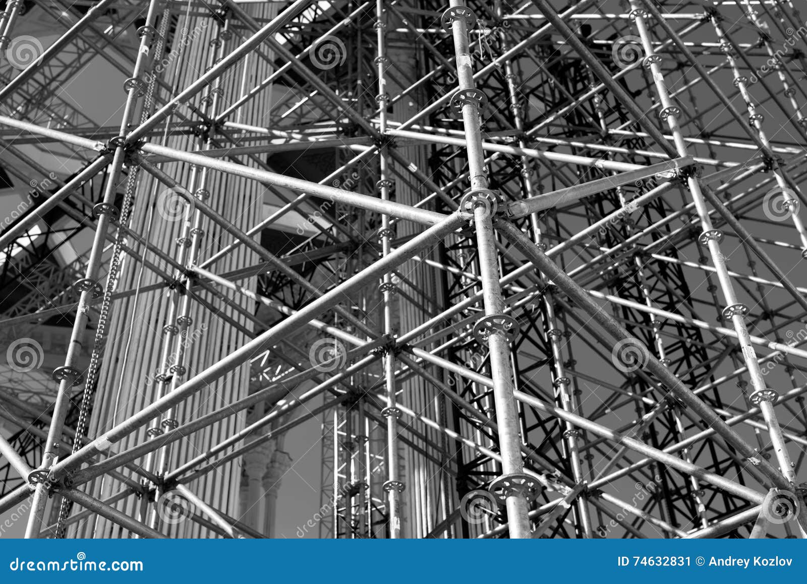 Scaffolding Elements Construction Black And White Stock Image - Image ...