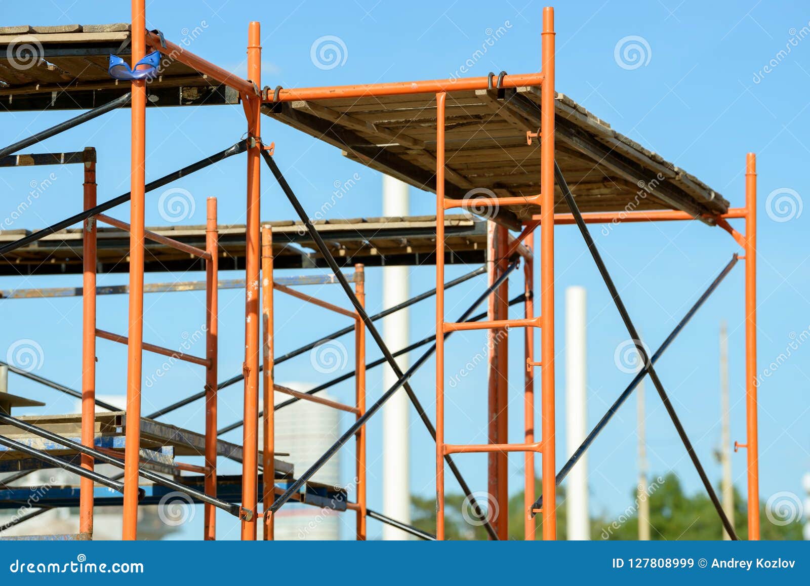 Scaffolding Elements Construction. Metal Scaffolding Tubes and Bars ...