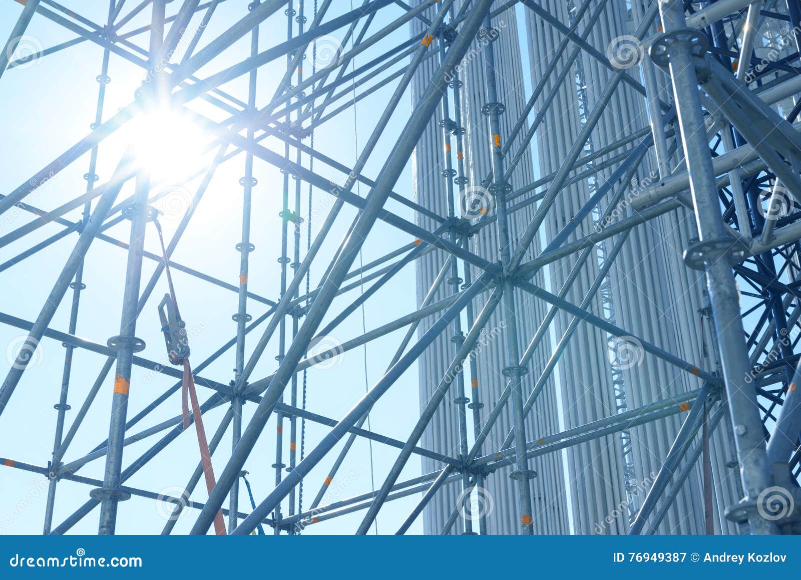 Scaffolding Elements Construction. Metal Scaffolding Tubes And Bars ...