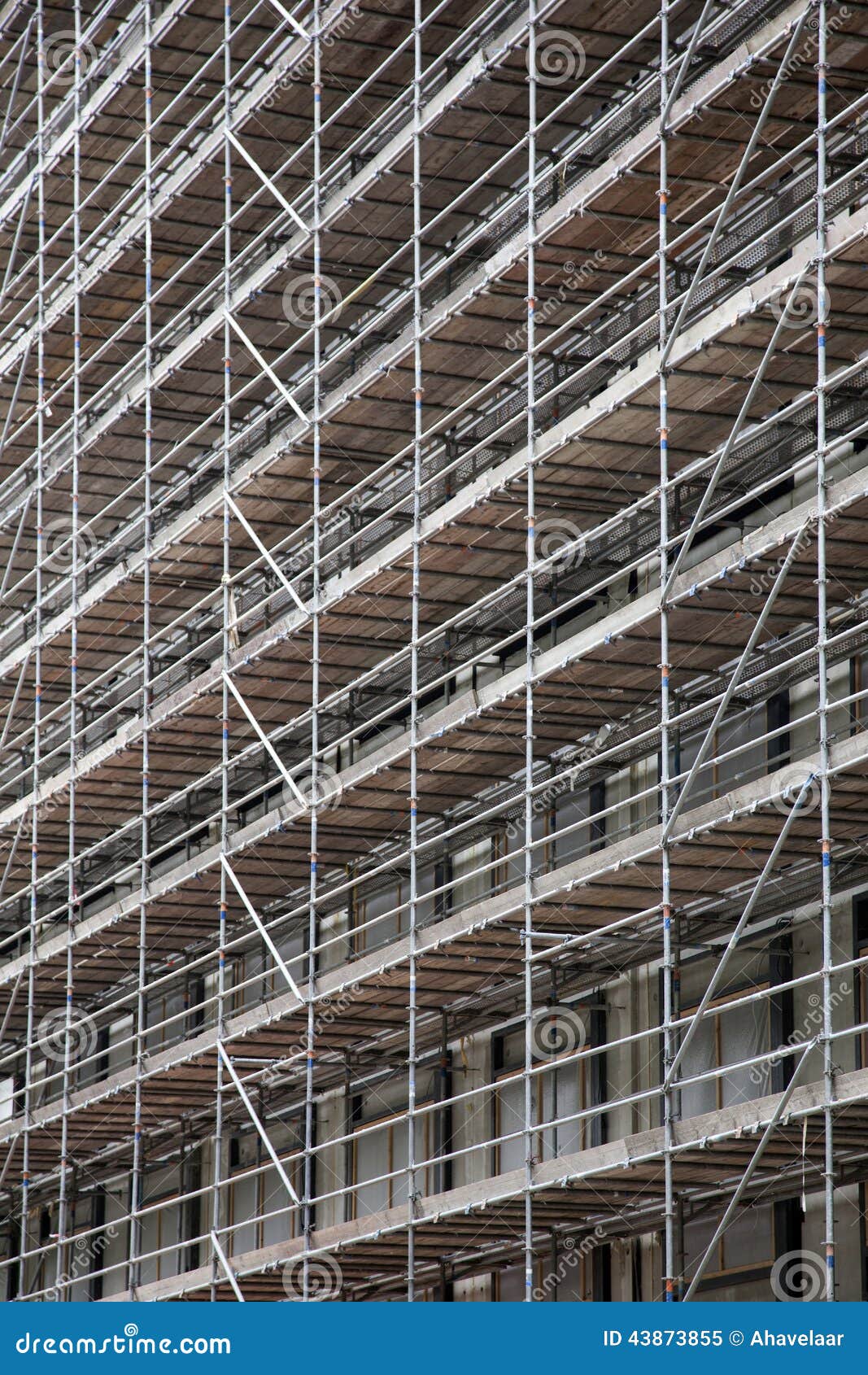 Scaffolding on Facade of High Rise Building Stock Image - Image of ...