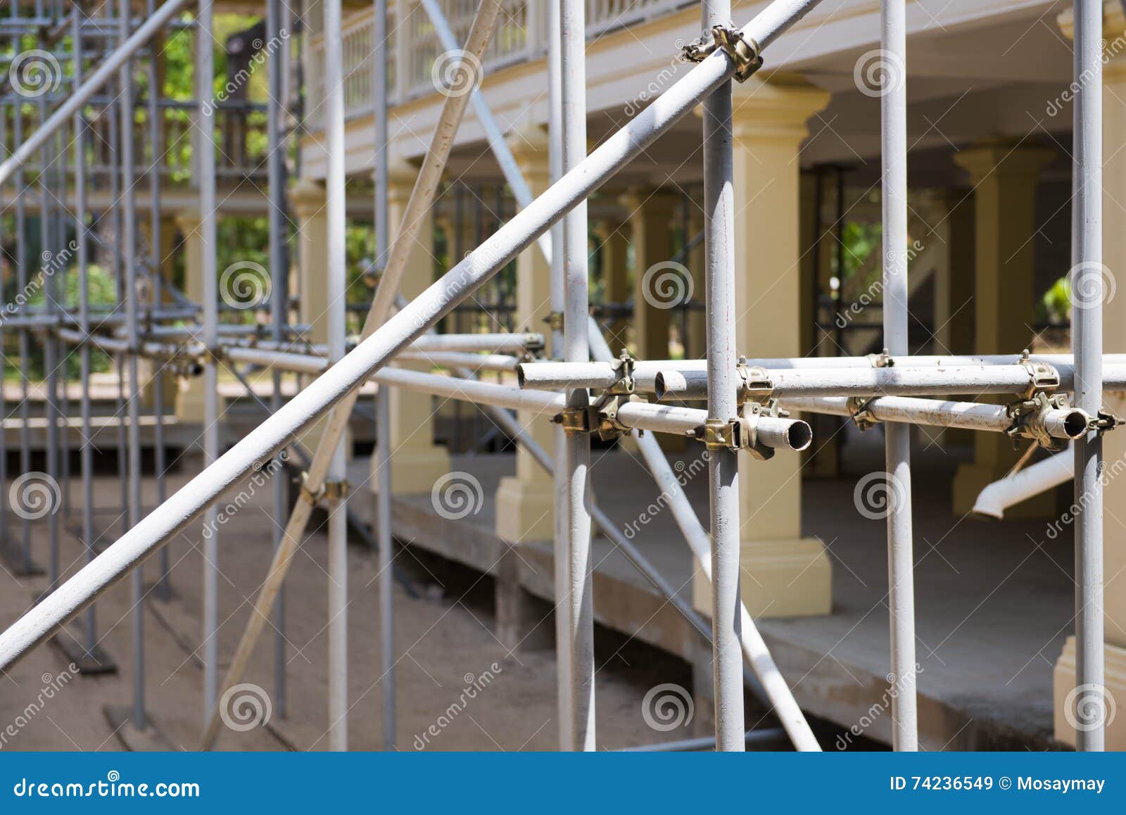 Scaffolding in Front the Building during the Renovation Stock Image ...