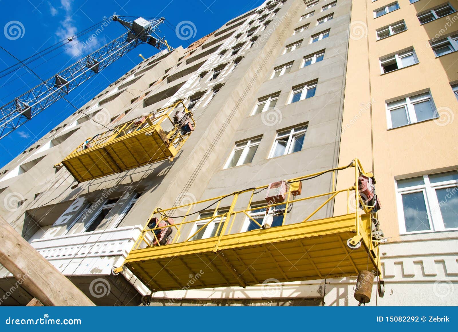 Scaffolding Hanging on an Unfinished Building Stock Photo - Image of ...