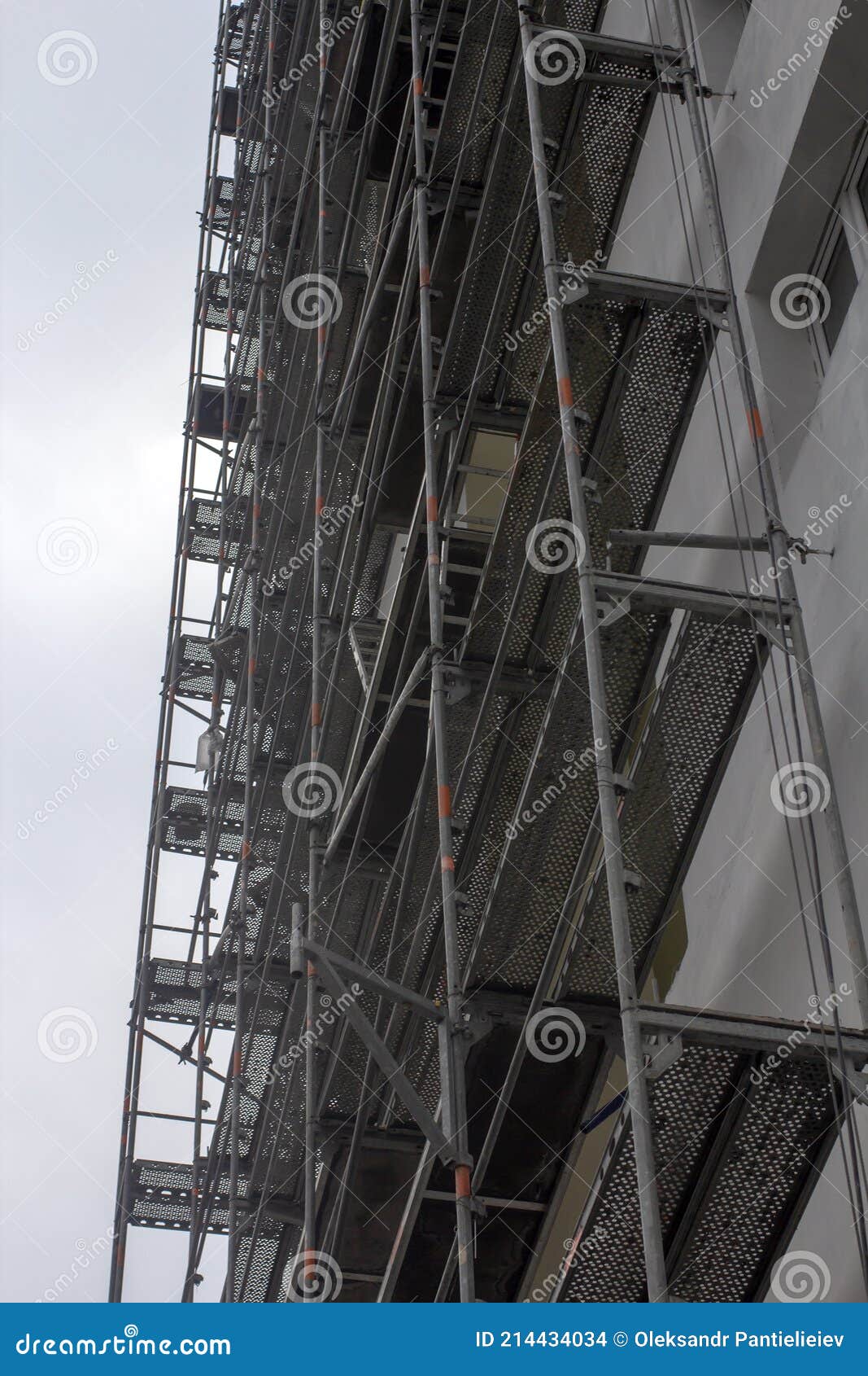 Scaffolding on a High-rise Building Stock Photo - Image of progress ...