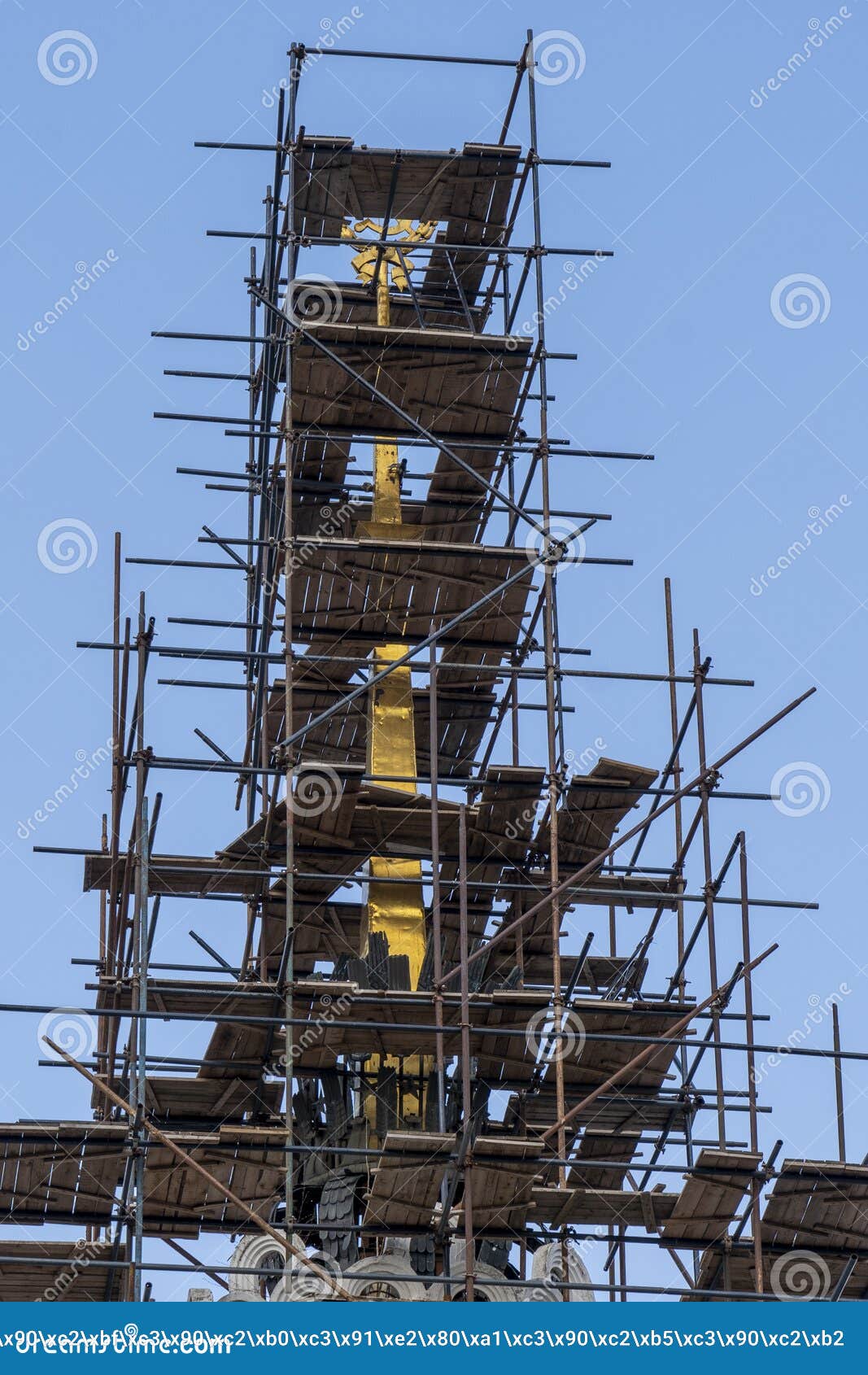 Scaffolding on Historic Structures Stock Image - Image of facade ...