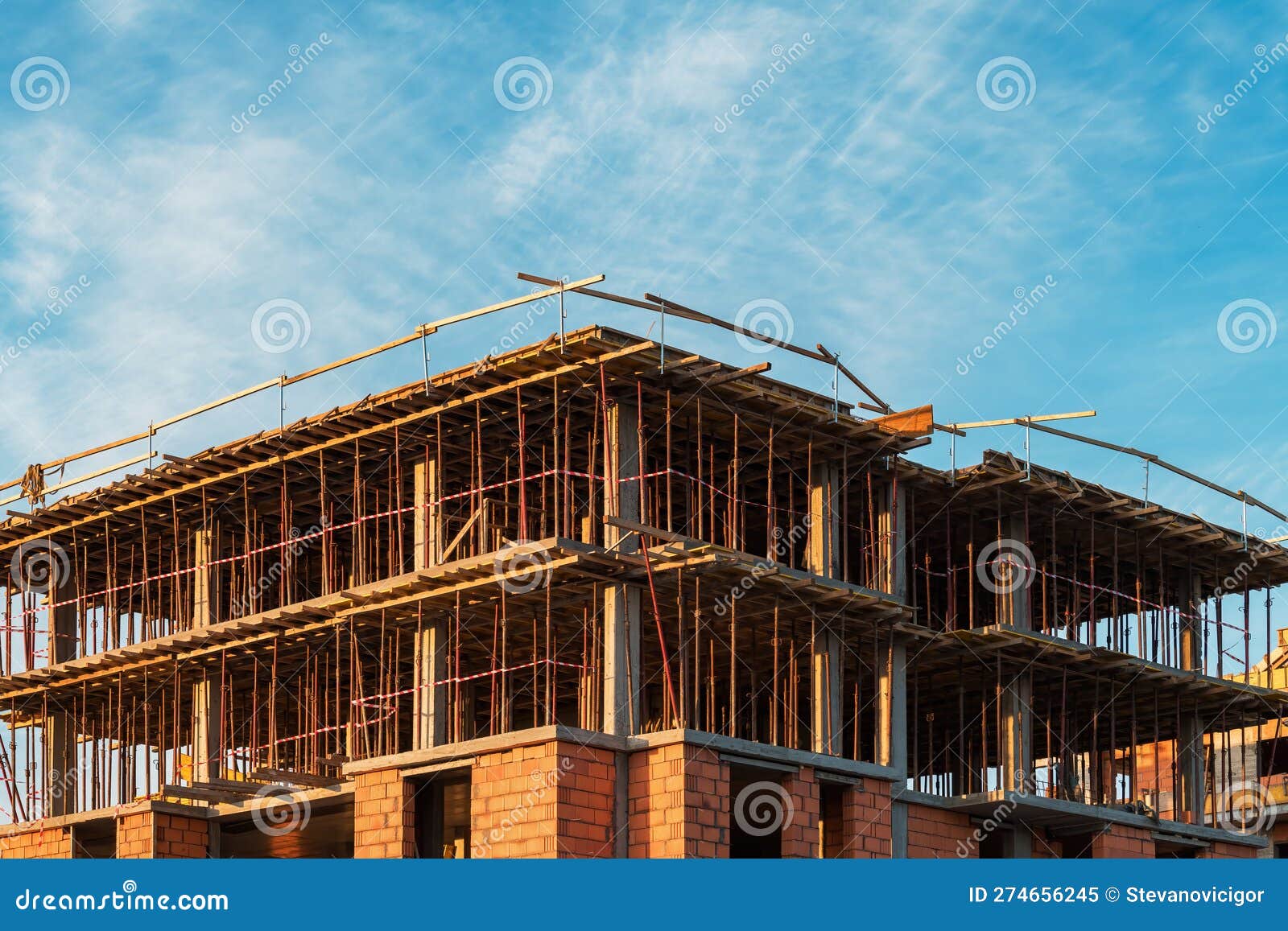 Scaffolding Holding the Concrete Pillars Framework of Building ...