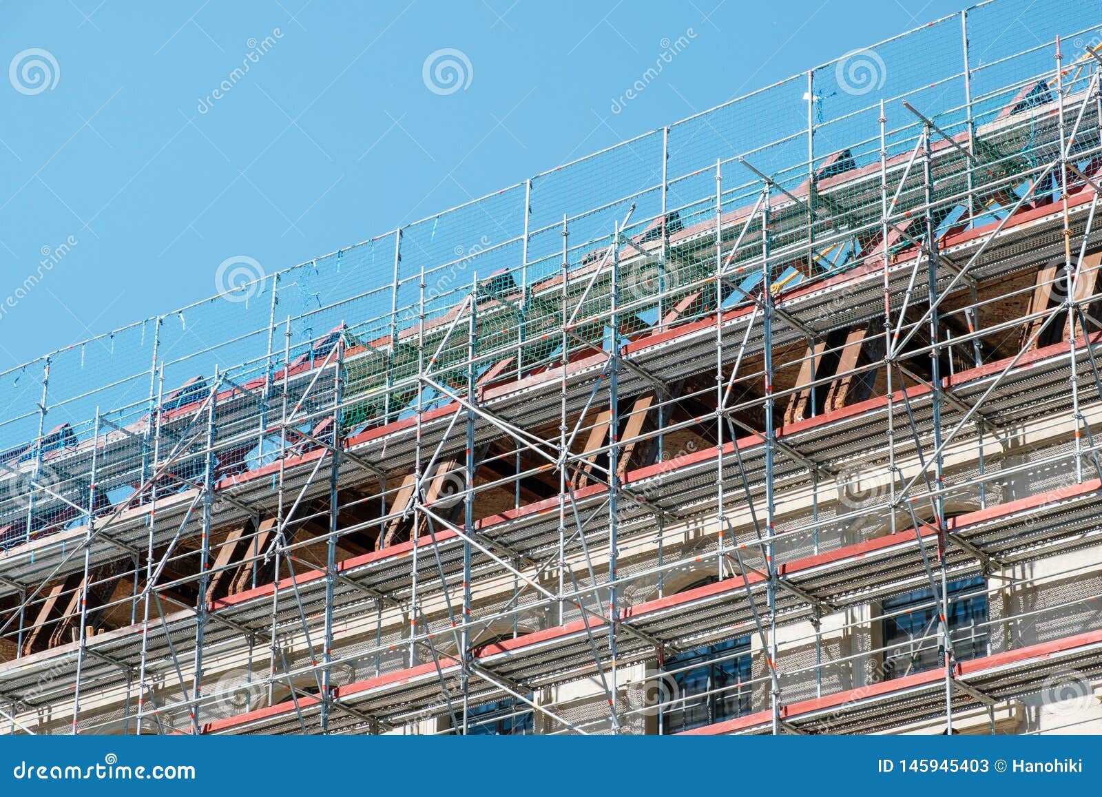 Scaffolding on House Facade, Building Under Construction Stock Image ...