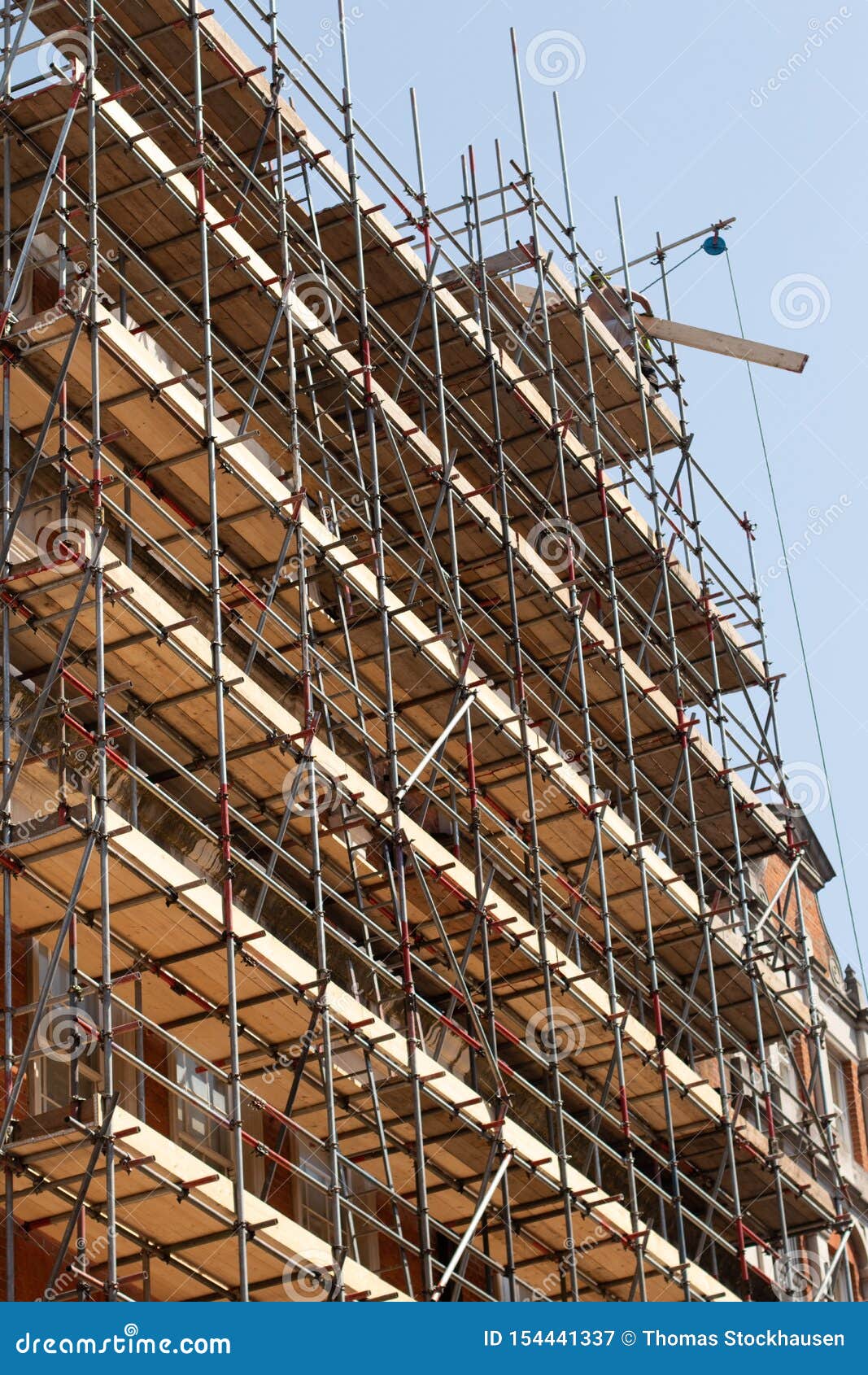 Scaffolding on a House, Renovation Stock Image - Image of city ...