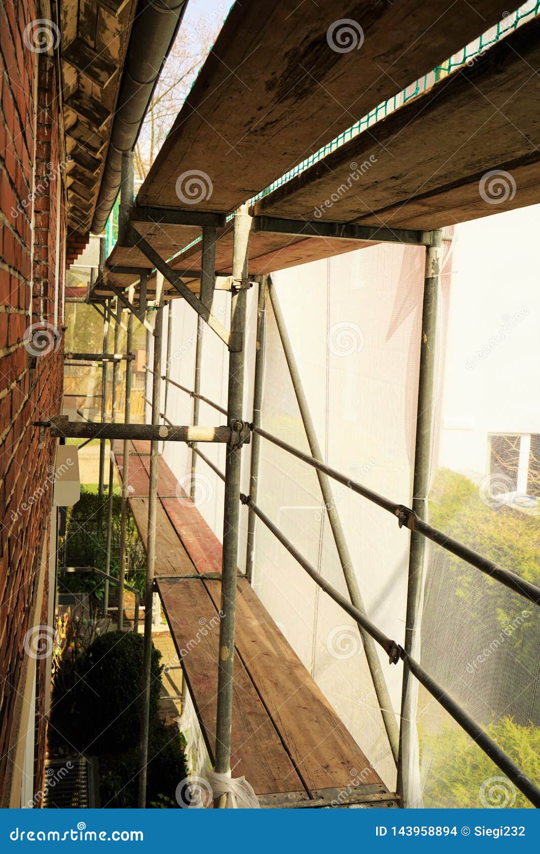 Scaffolding stock photo. Image of pole, scaffold, meshes - 143958894