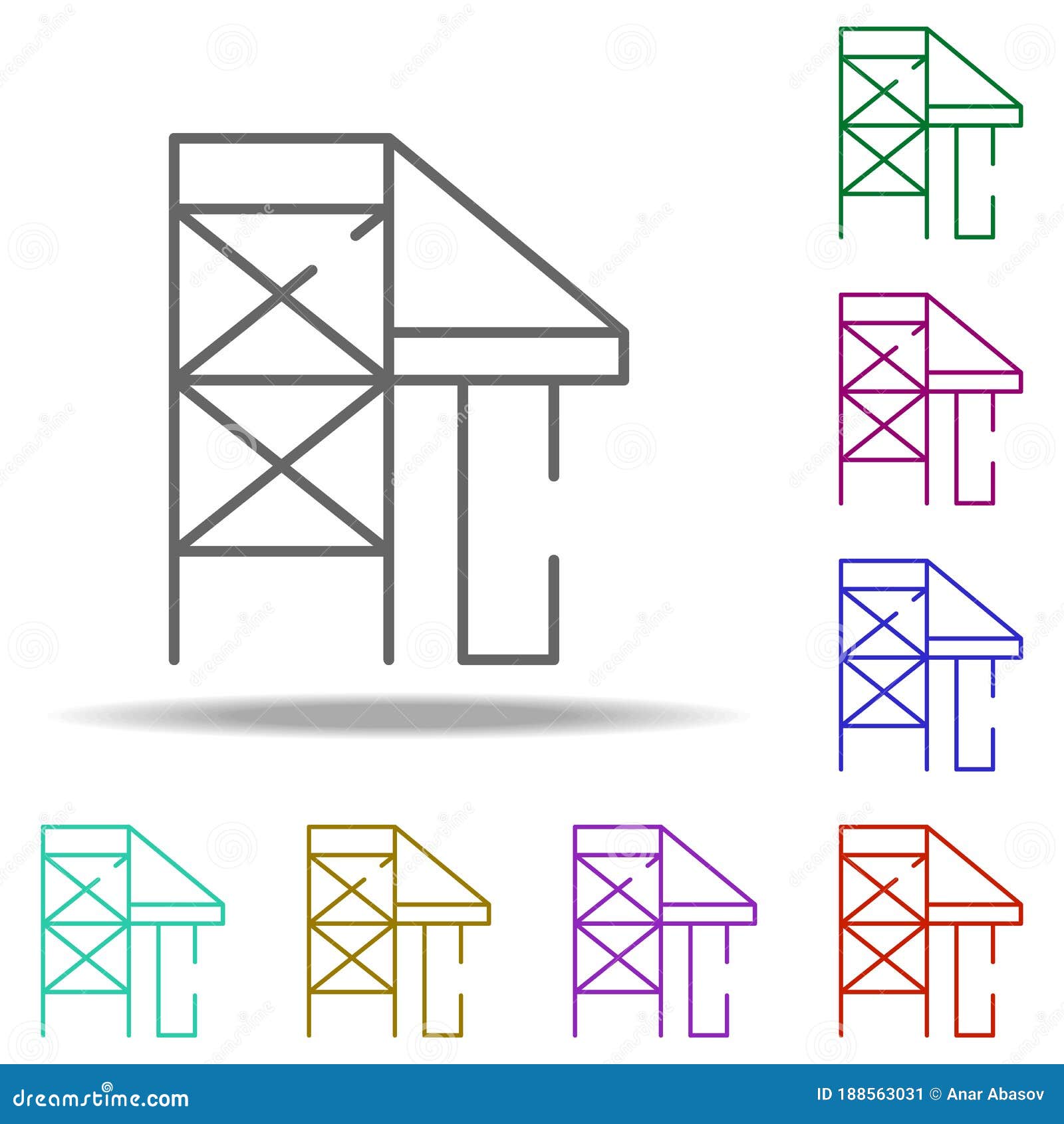 Scaffolding Icon. Elements of Construction in Multi Color Style Icons ...