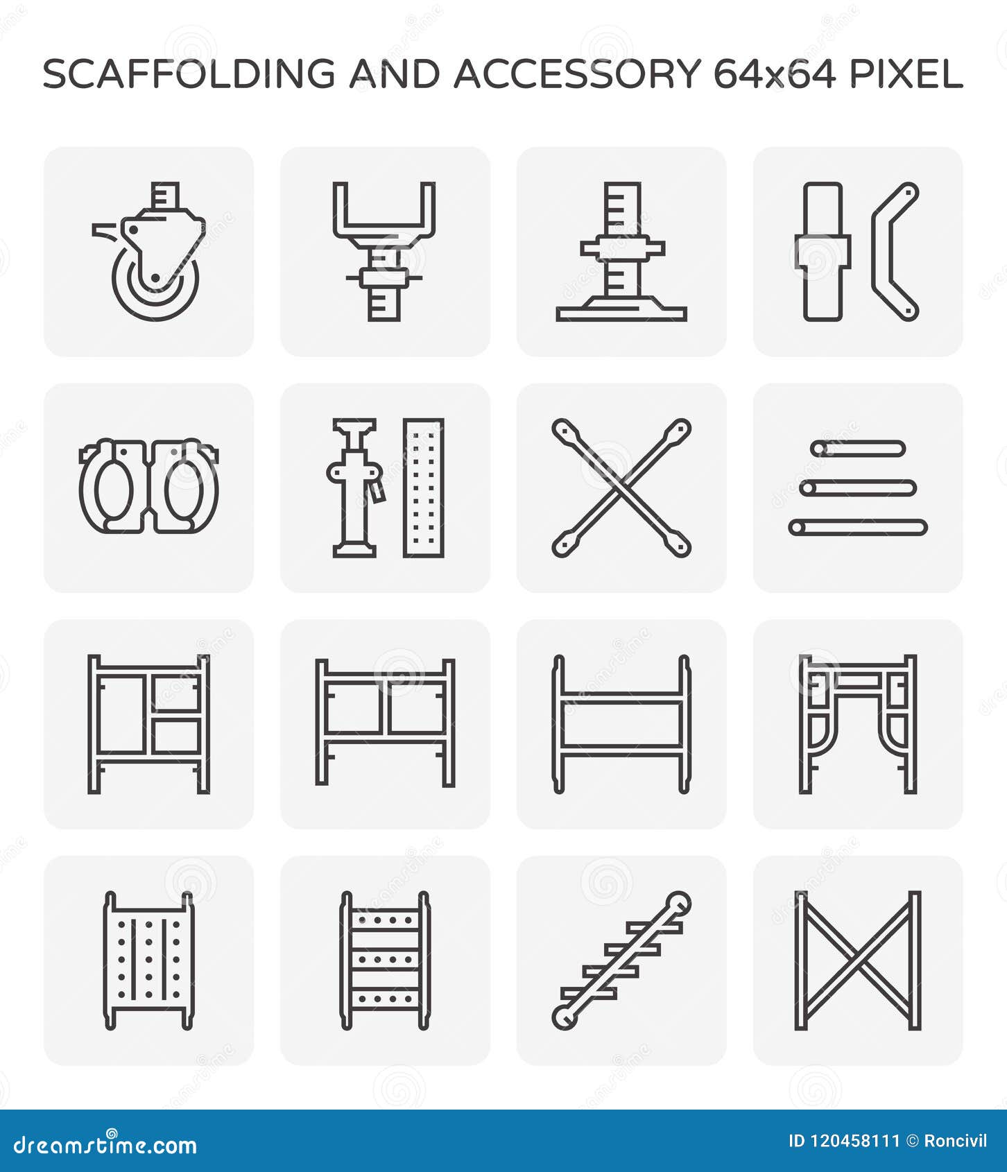 Scaffolding Icon Set Cartoon Vector | CartoonDealer.com #120458111