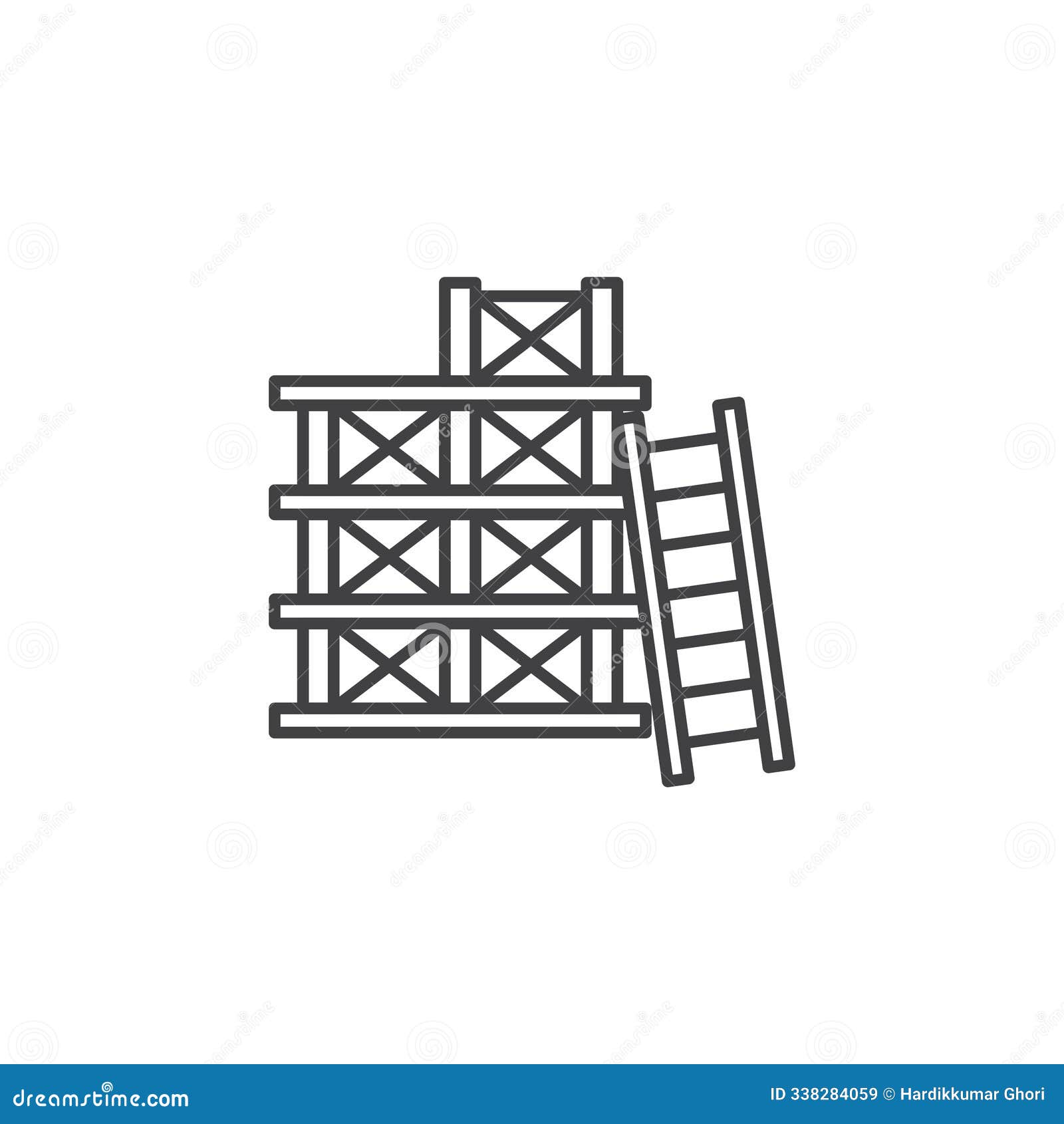 Scaffolding Icon Set. Construction Building Platform Vector Symbol in a ...