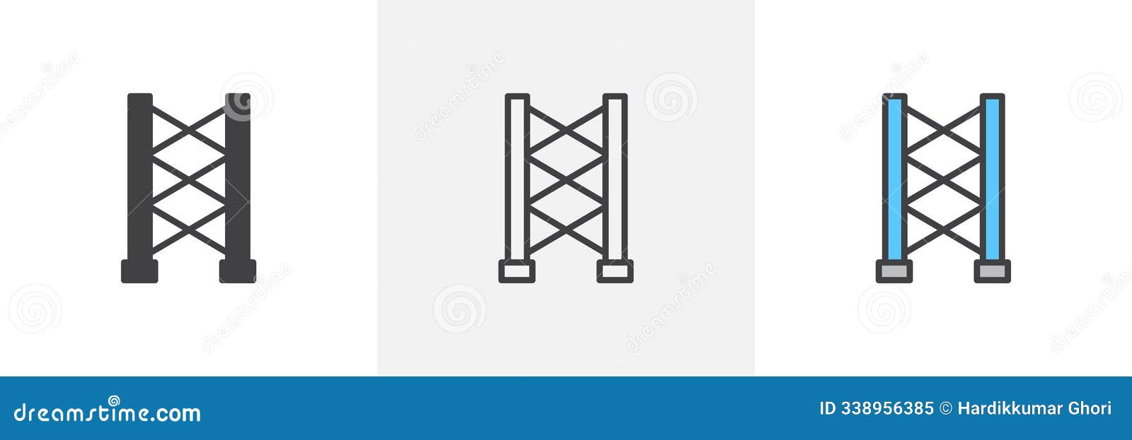 Scaffolding Icon Set. Construction Building Platform Vector Symbol in a ...