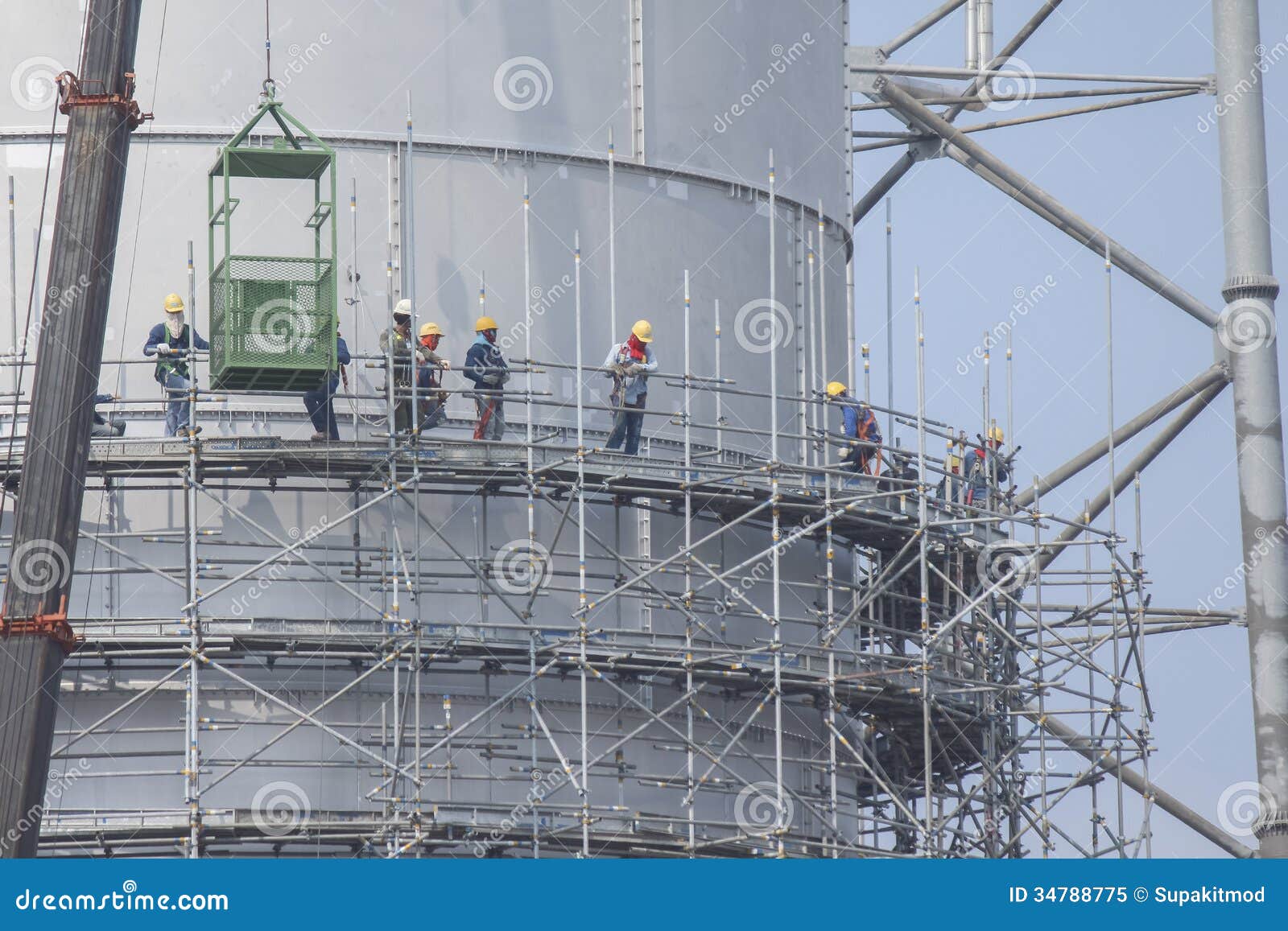 Scaffolding of Industrial Construction Stock Image - Image of scaffold ...