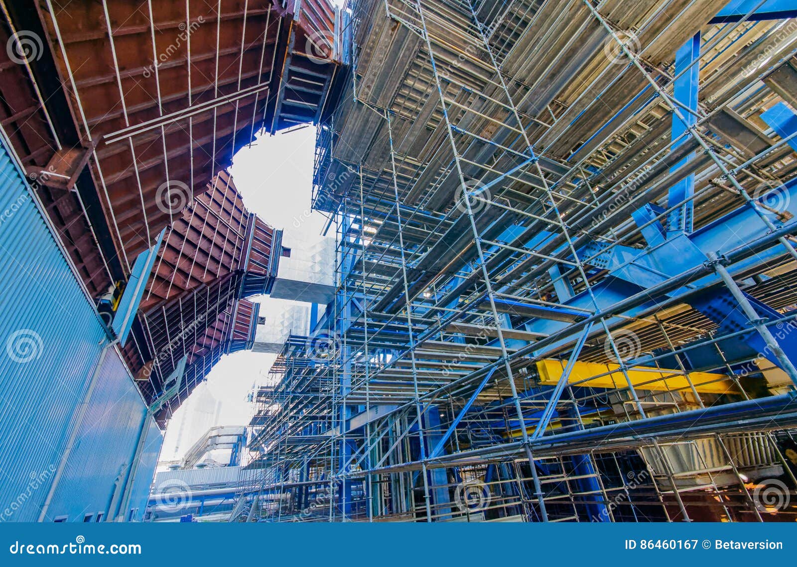 Scaffolding Industrial Power Plant Stock Image - Image of green, detail ...