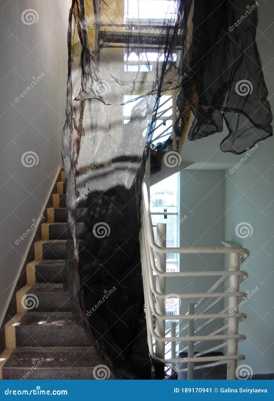 Scaffolding Inside a Building with Stairs between Floors Stock Image ...