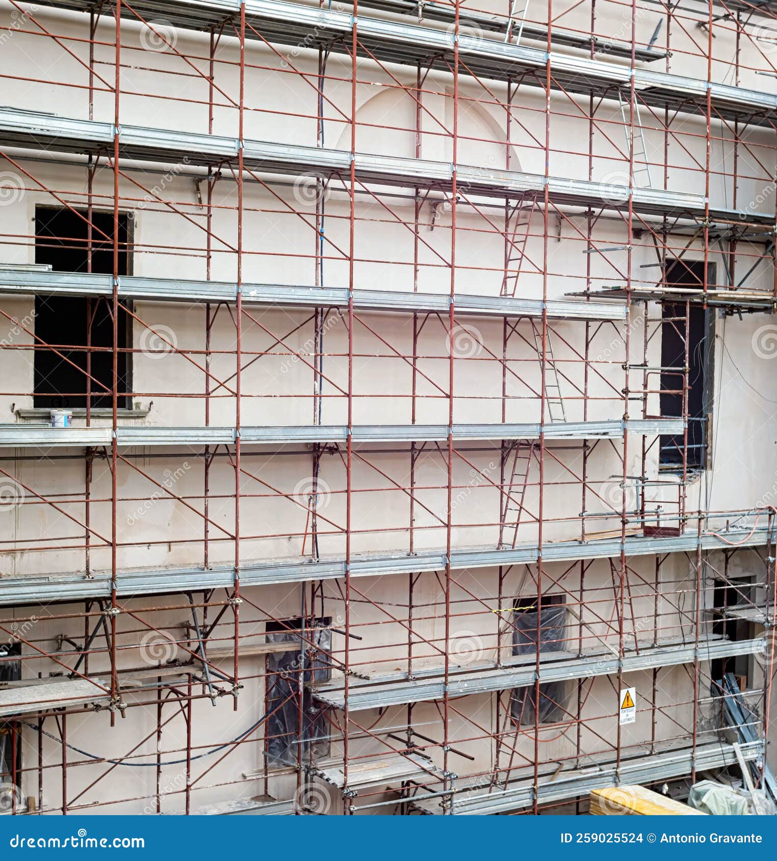 Scaffolding Installed on a Building Under Renovation Stock Photo ...