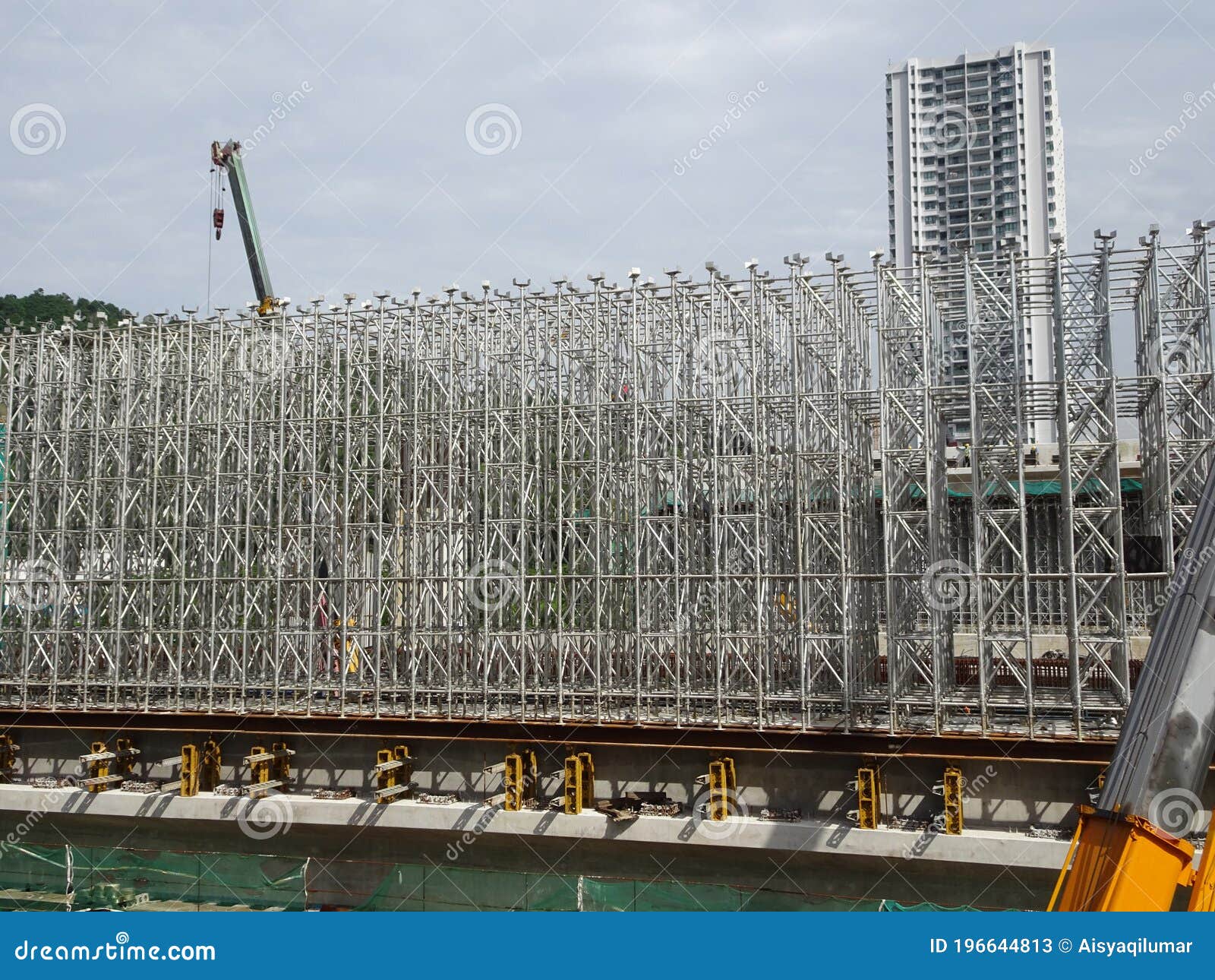 Scaffolding is Installed on the Construction Site As Temporary Support ...