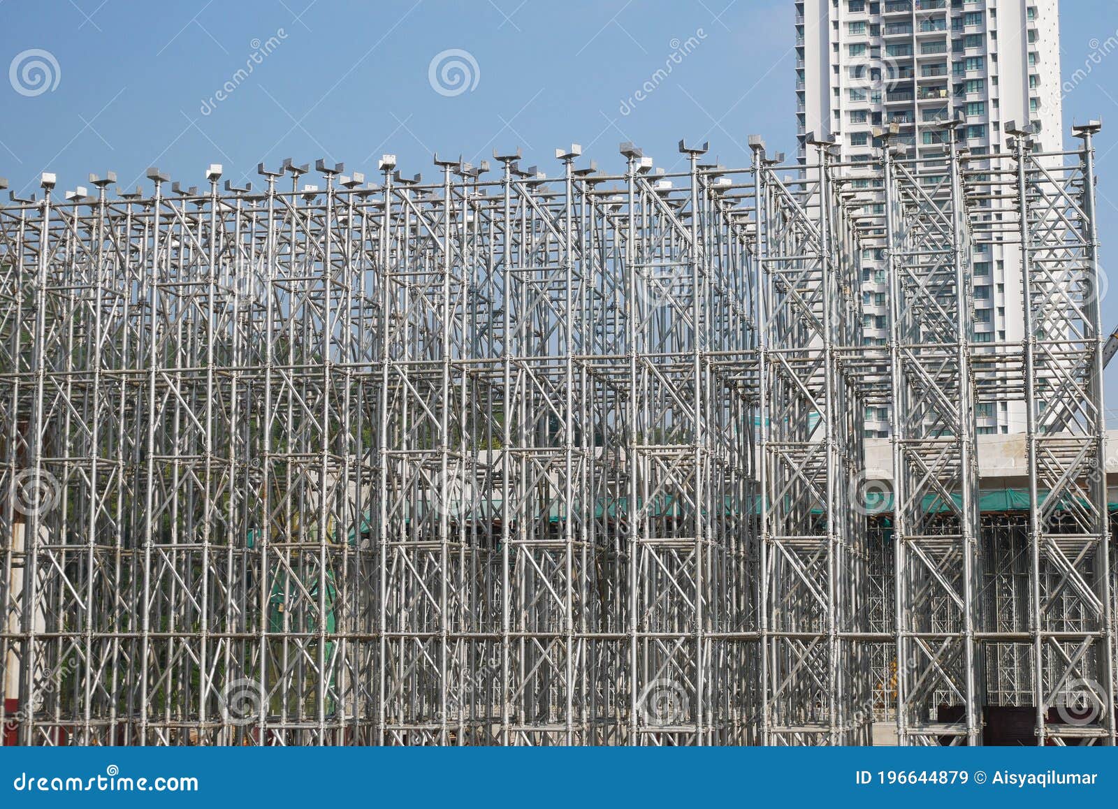 Scaffolding is Installed on the Construction Site As Temporary Support ...