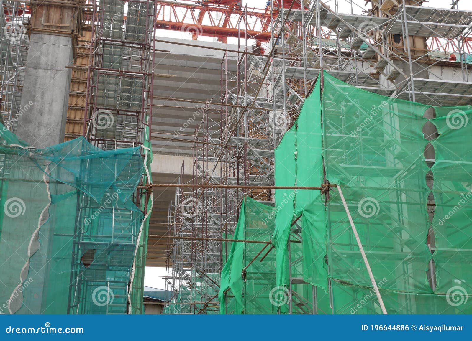 Scaffolding is Installed on the Construction Site As Temporary Support ...
