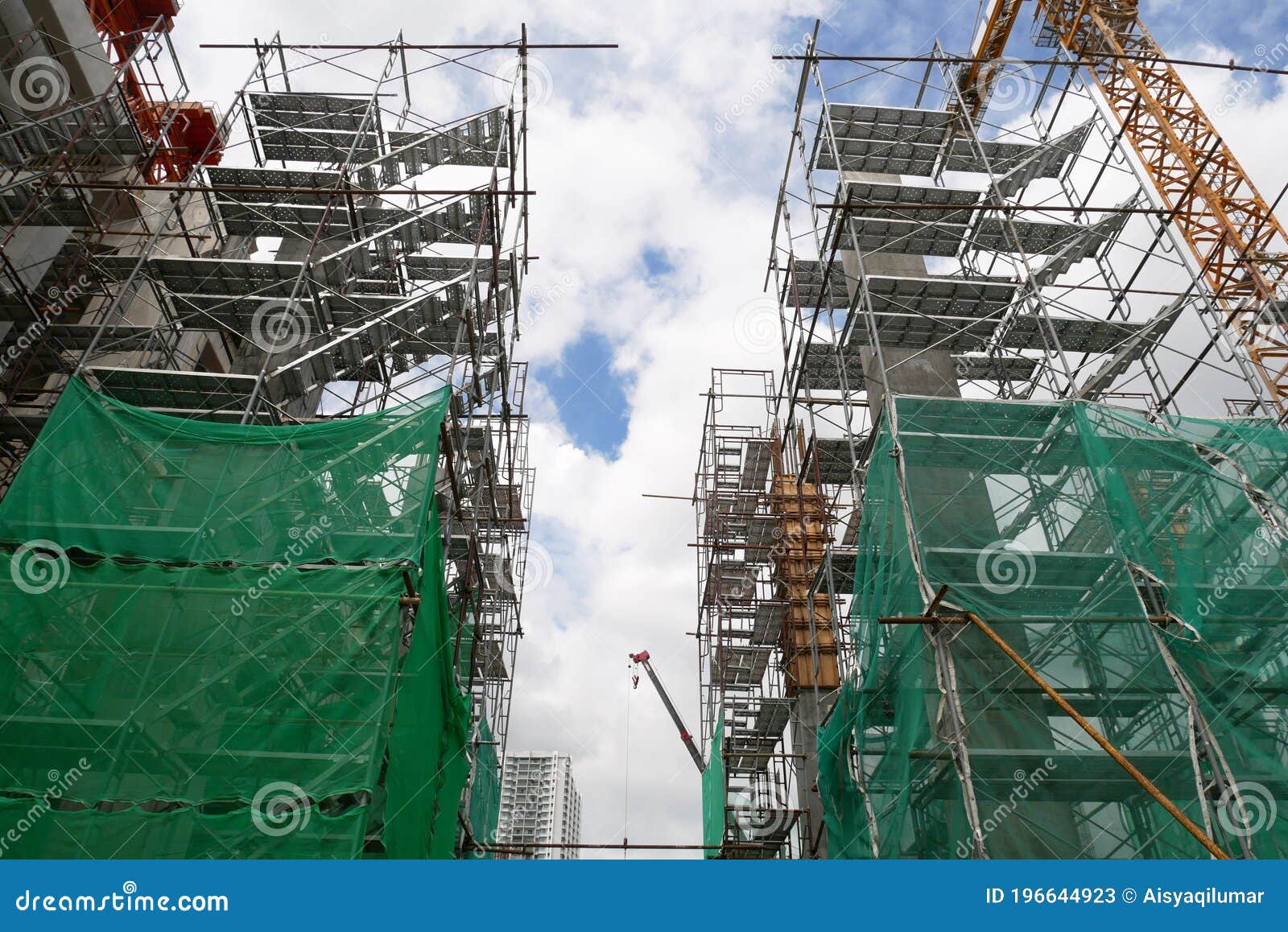 Scaffolding is Installed on the Construction Site As Temporary Support ...