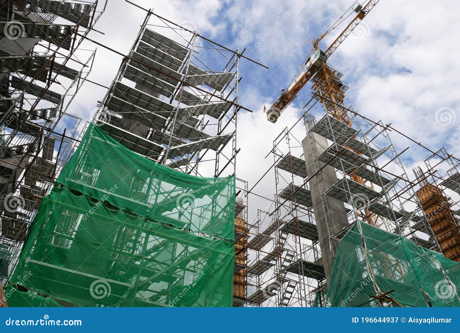 Scaffolding is Installed on the Construction Site As Temporary Support ...