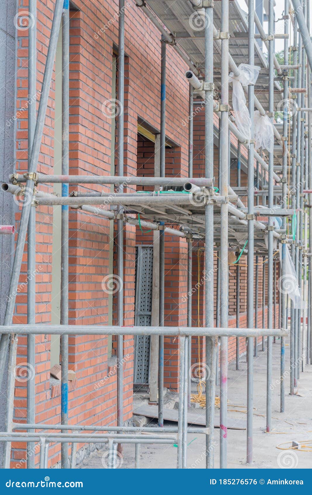 Scaffolding Installed on Exterior of Building Stock Photo - Image of ...
