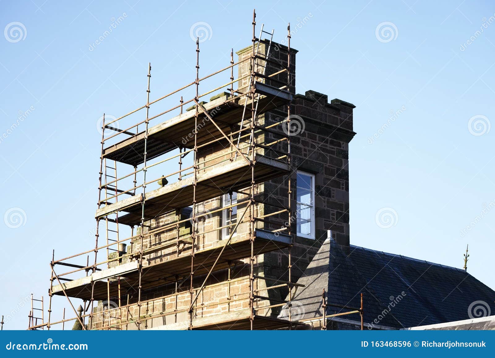 Scaffolding Installed at Old Church Building High Level Stock Photo ...