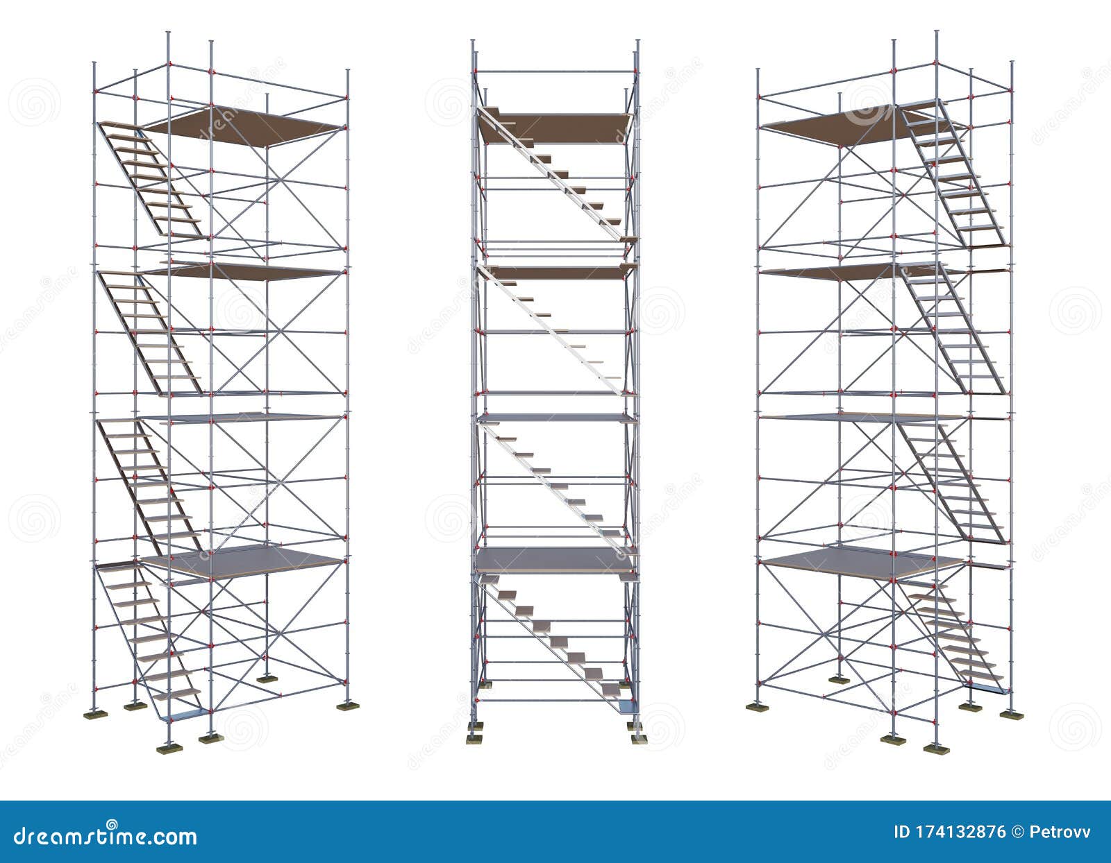Scaffolding Isolated on White Stock Illustration - Illustration of ...