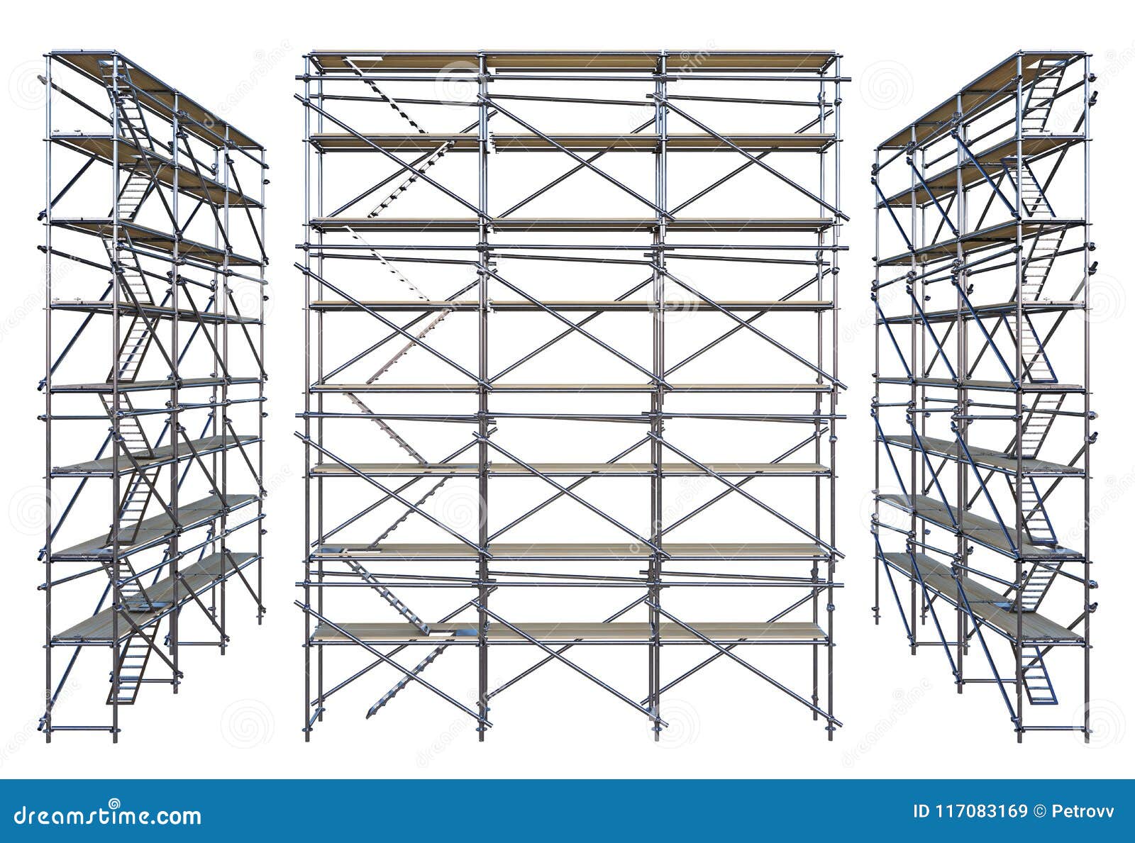 Scaffolding Isolated on White Stock Illustration - Illustration of ...