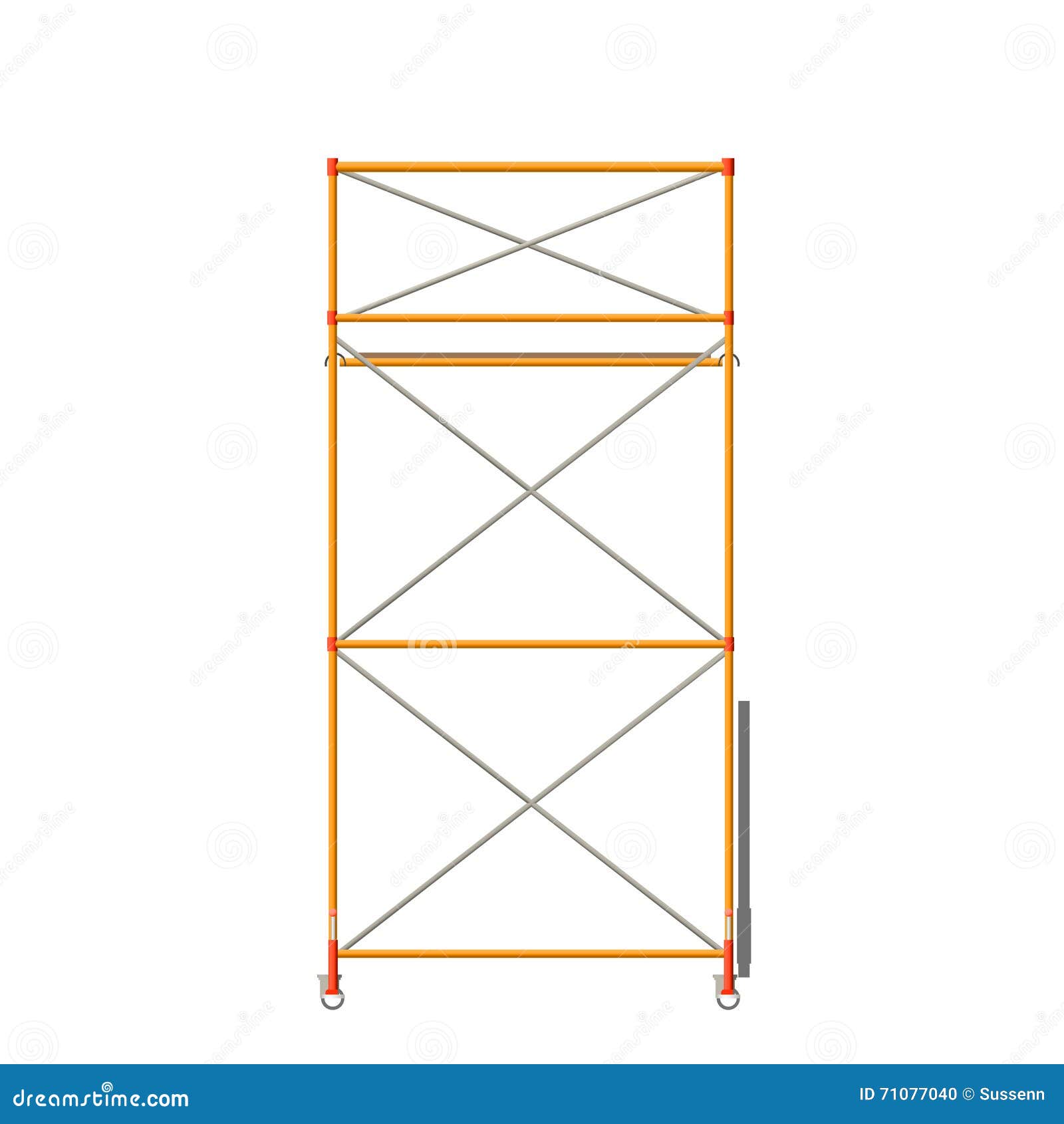 3D Red Scaffolding With White And Blueprint Background Stock ...