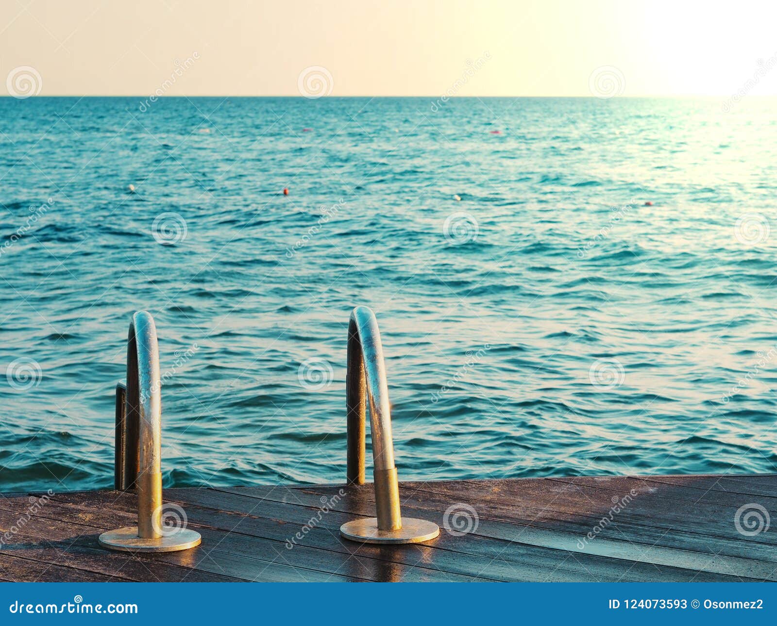 Scaffolding Ladder and Sea Views Stock Image - Image of beach, grass ...