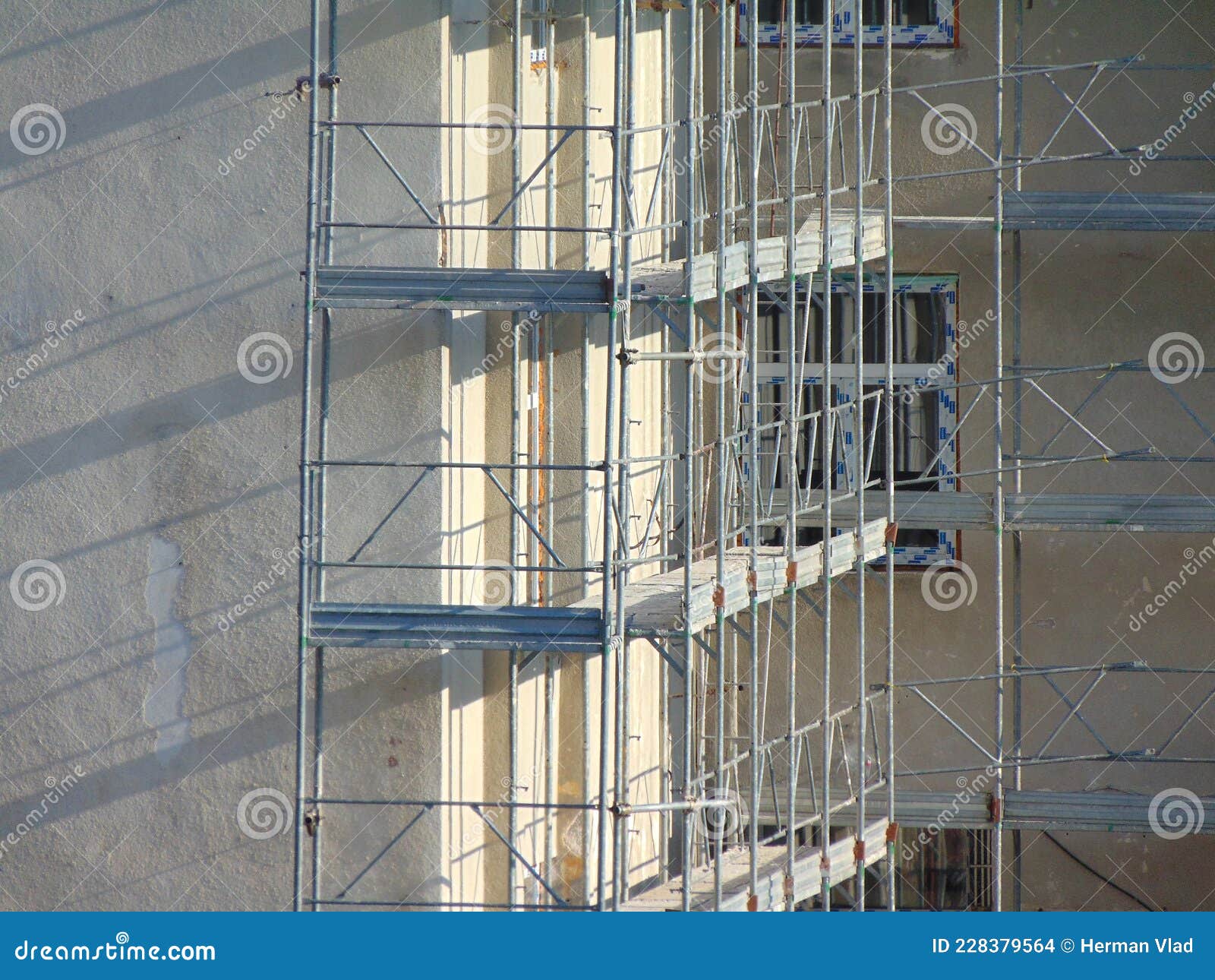 Scaffolding Mounted on a Building Stock Photo - Image of building, nice ...