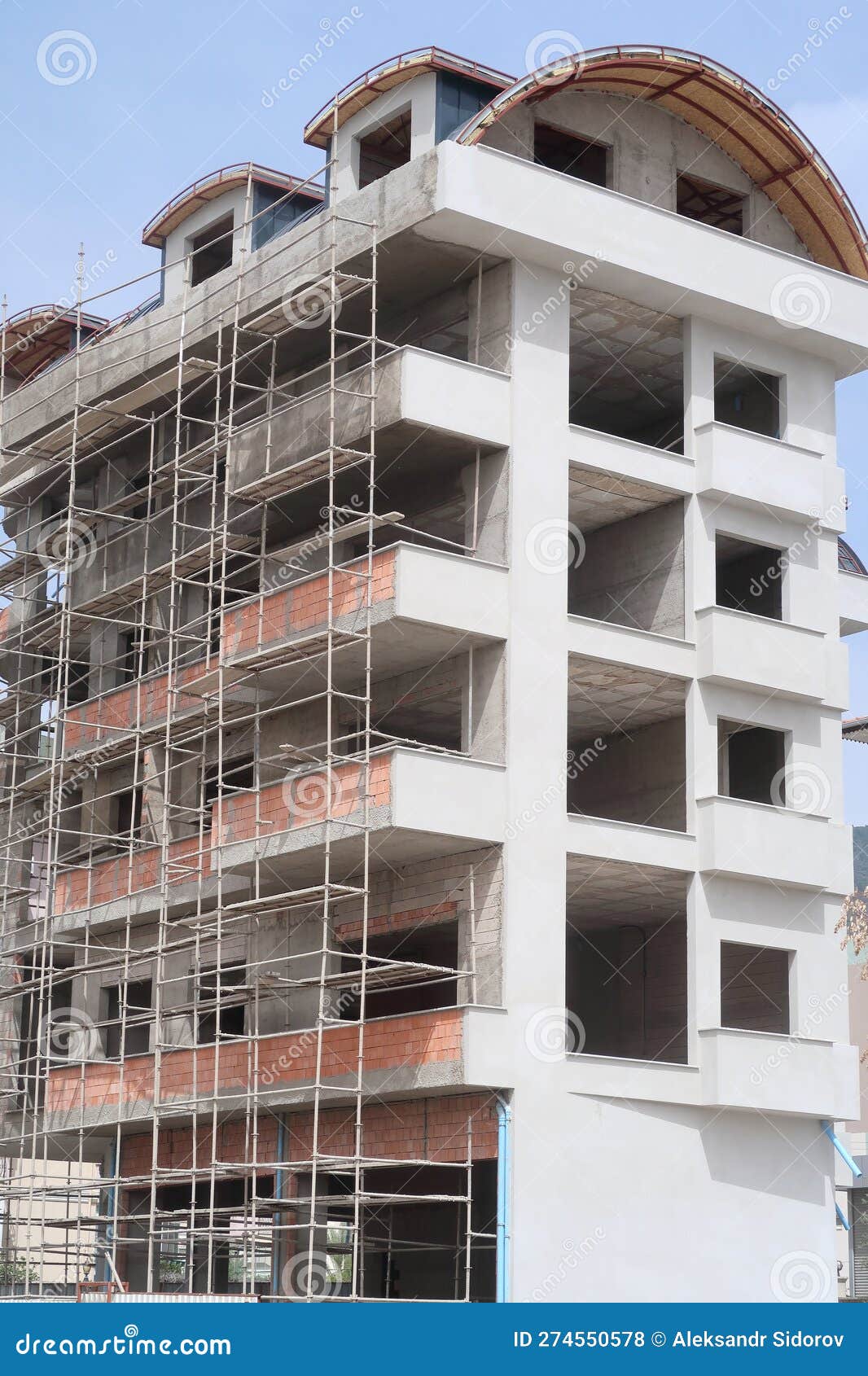 Scaffolding on Multi Storey Building Facade during Facade Renovation ...