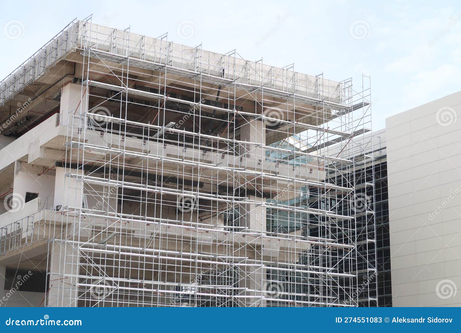 Scaffolding on Multi Storey Building Facade during Facade Renovation ...