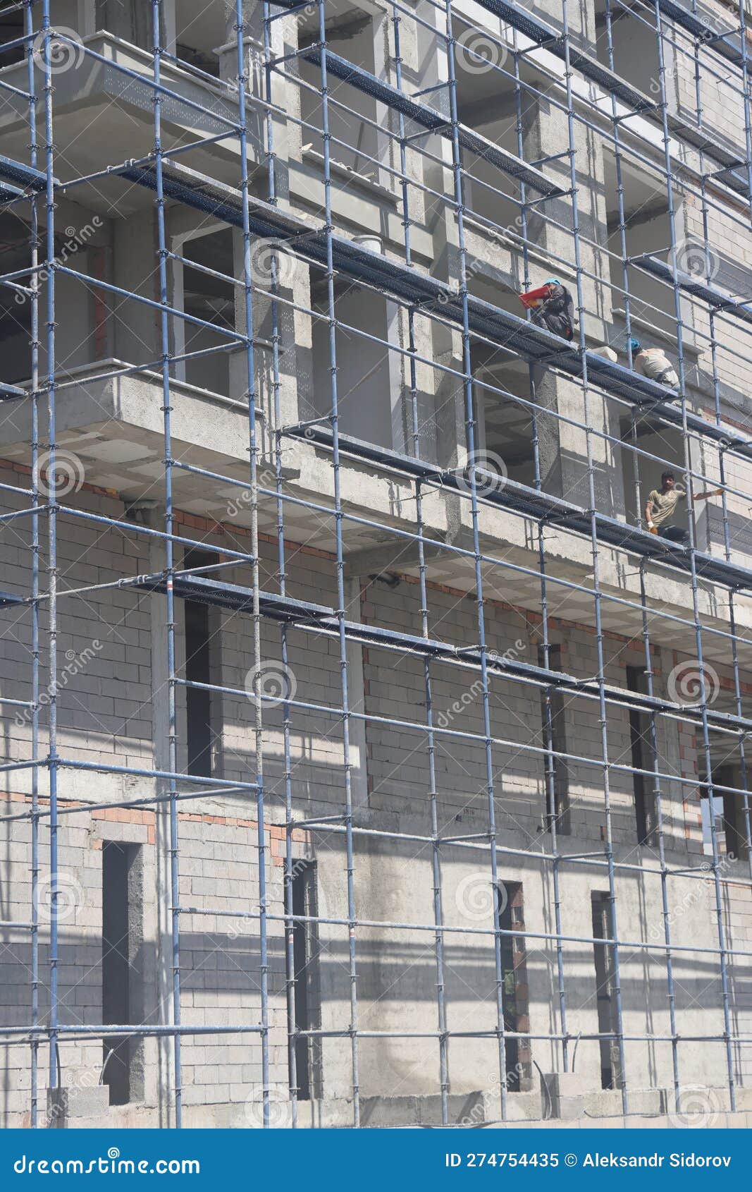 Scaffolding on Multi Storey Building Facade during Facade Renovation ...