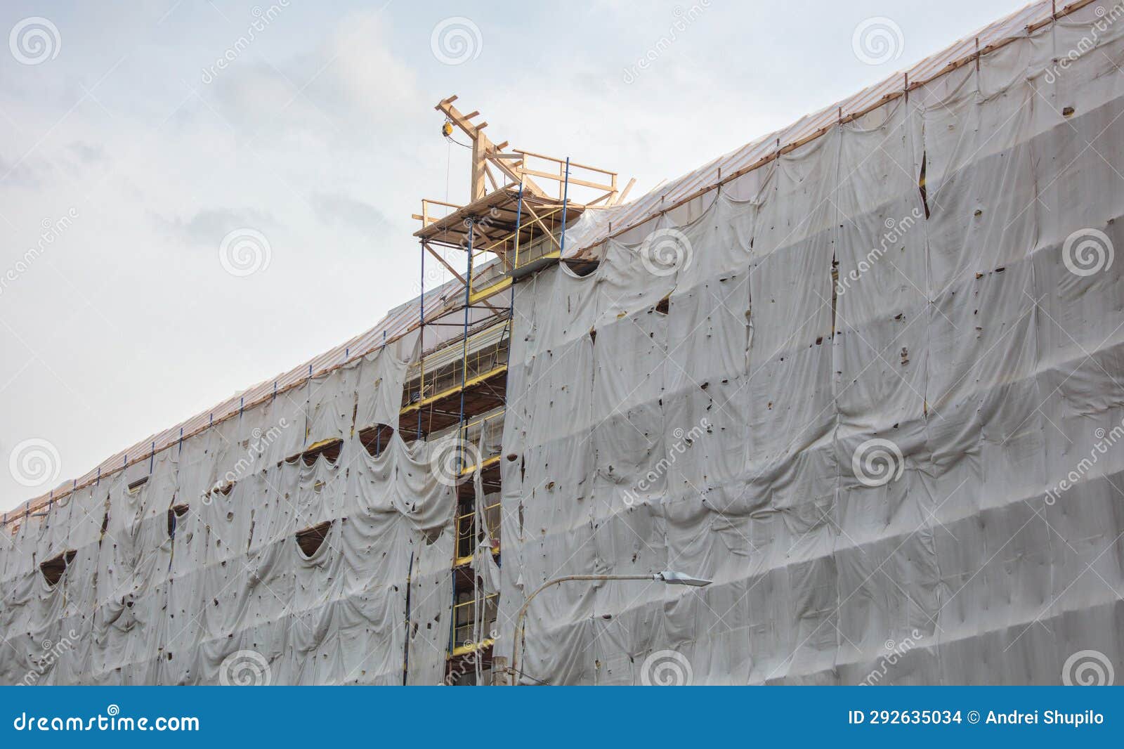 Scaffolding Near the Wall of the House Stock Photo - Image of exterior ...