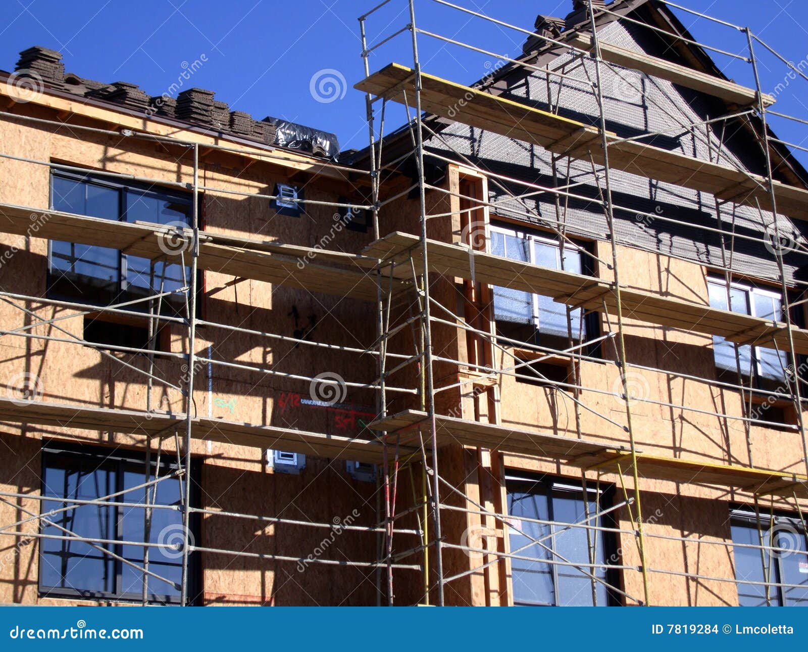 Scaffolding On Apartment Building Stock Image | CartoonDealer.com #33039283